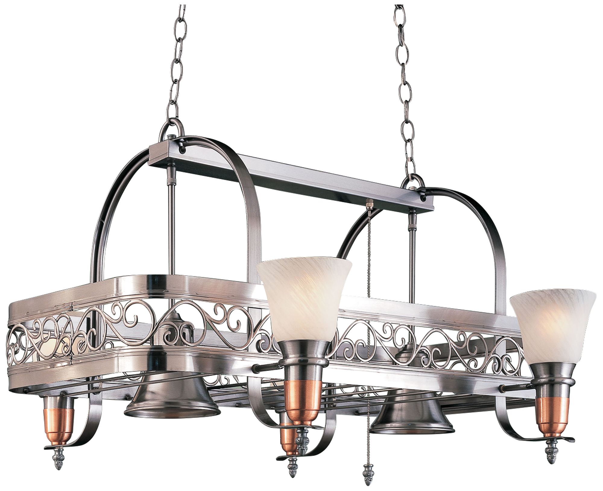 Odysee 36" Wide 6-Light Satin Steel Pot Rack Chandelier - #1R057 ...