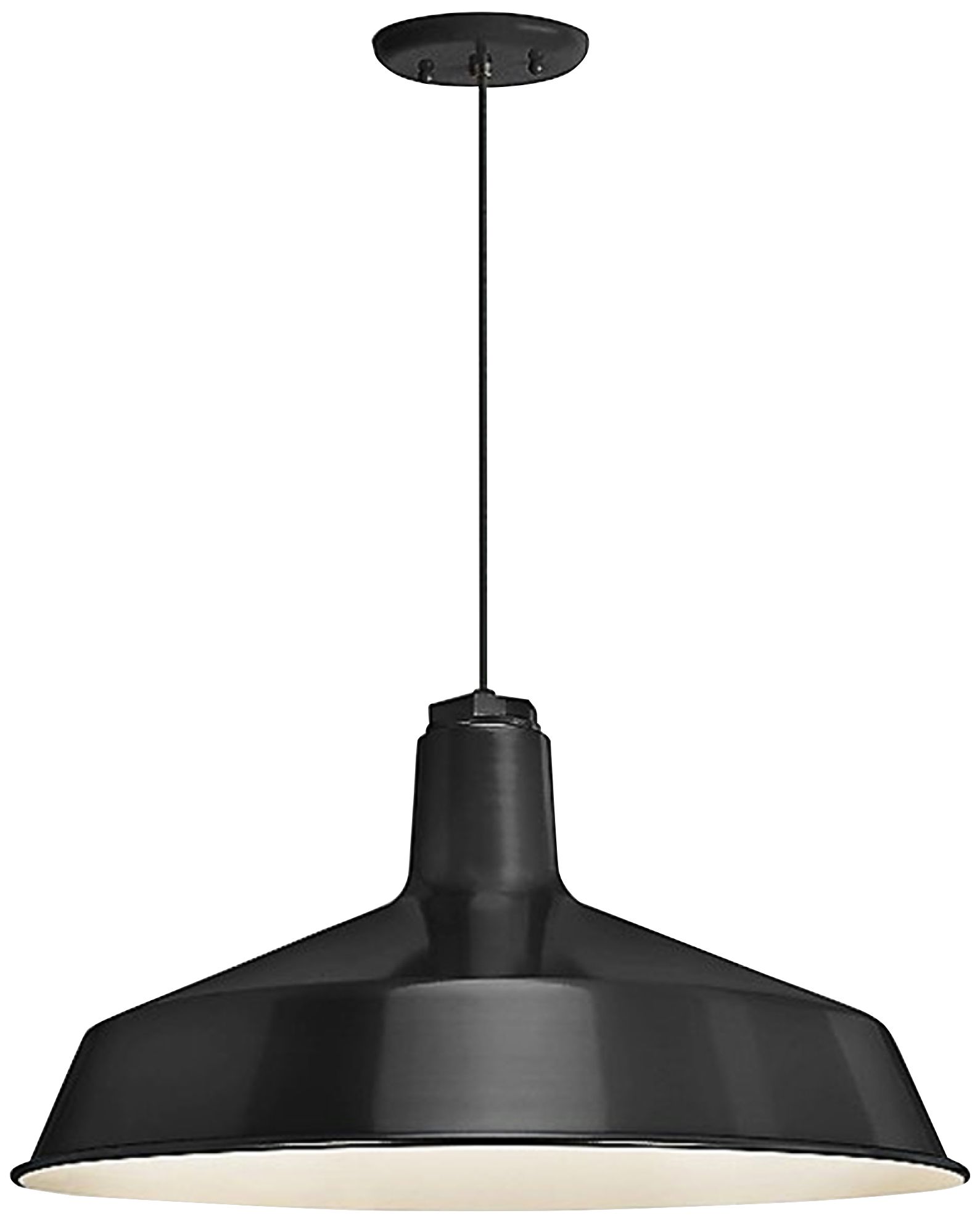 Troy RLM Standard 16" Wide Black Aluminum Pendant Light - #85N28 ...
