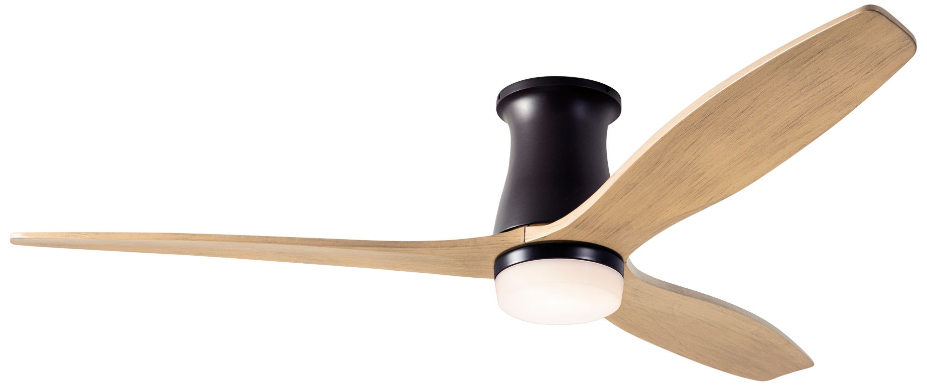 54" Modern Fan Arbor DC White Maple LED Hugger Ceiling Fan with Remote ...