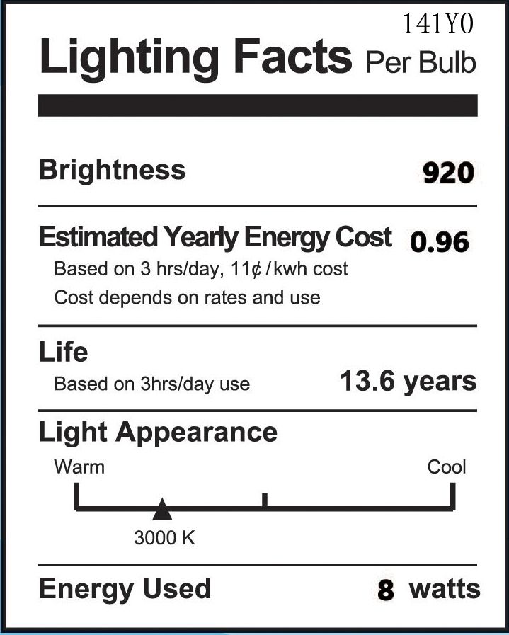 100W Equivalent Clear 8W Standard A15 LED Light Bulbs 2-Pack by Tesler ...