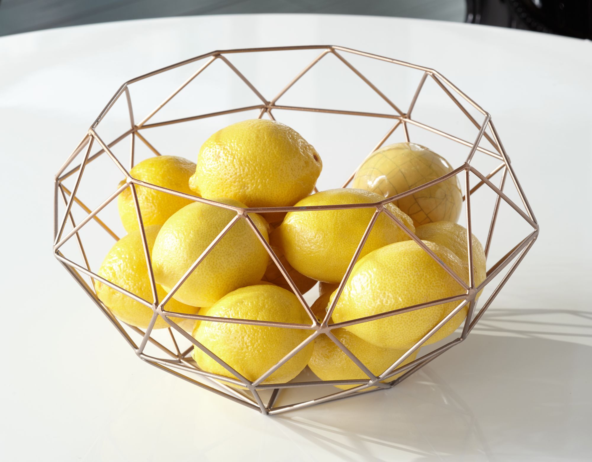 Geometric Gold Metal 2-Piece Decorative Basket Set - #8T781 | Lamps Plus