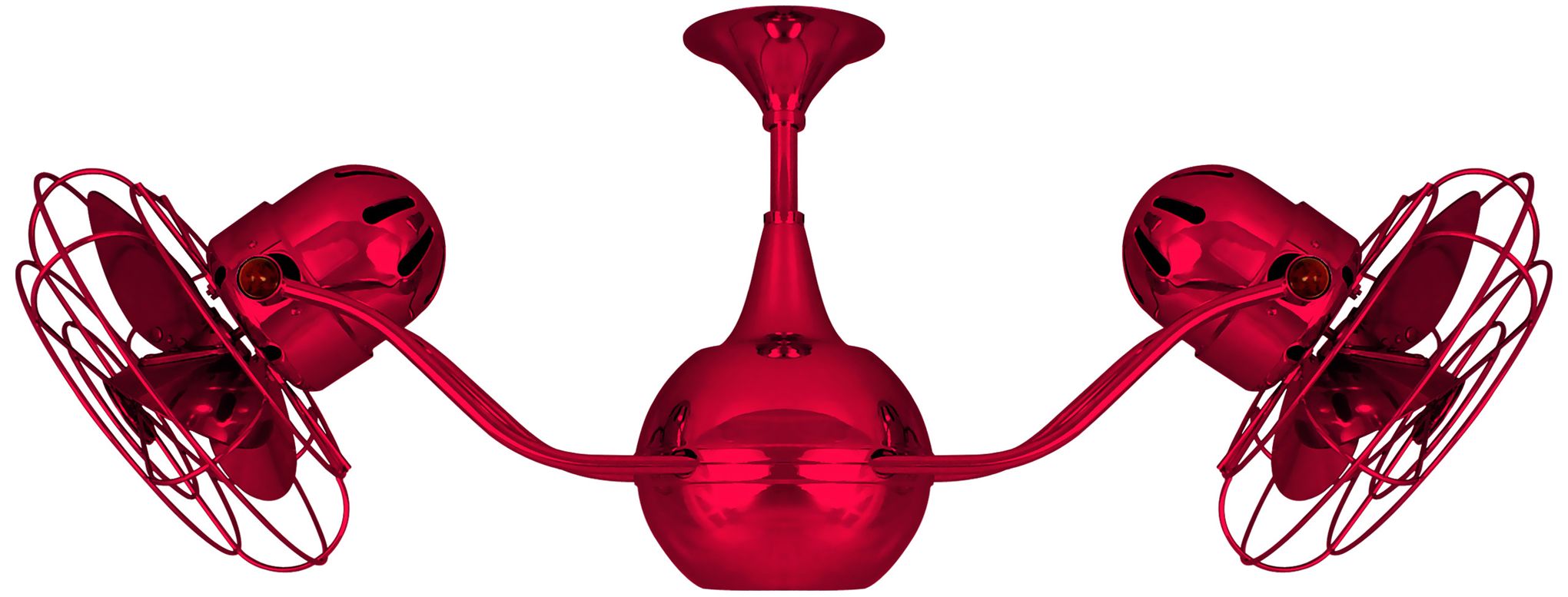 13" Matthews Vent Bettina Rubi Red Dual Cage Rotational Ceiling Fan ...