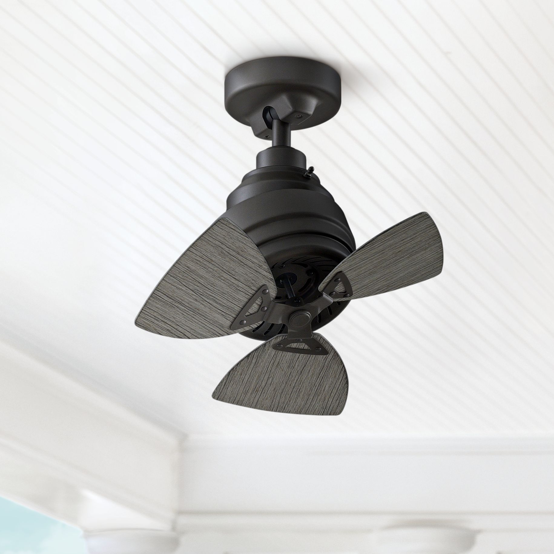 19" Fanimation Rotation Matte Greige Damp Ceiling Fan - #62C58 | Lamps Plus