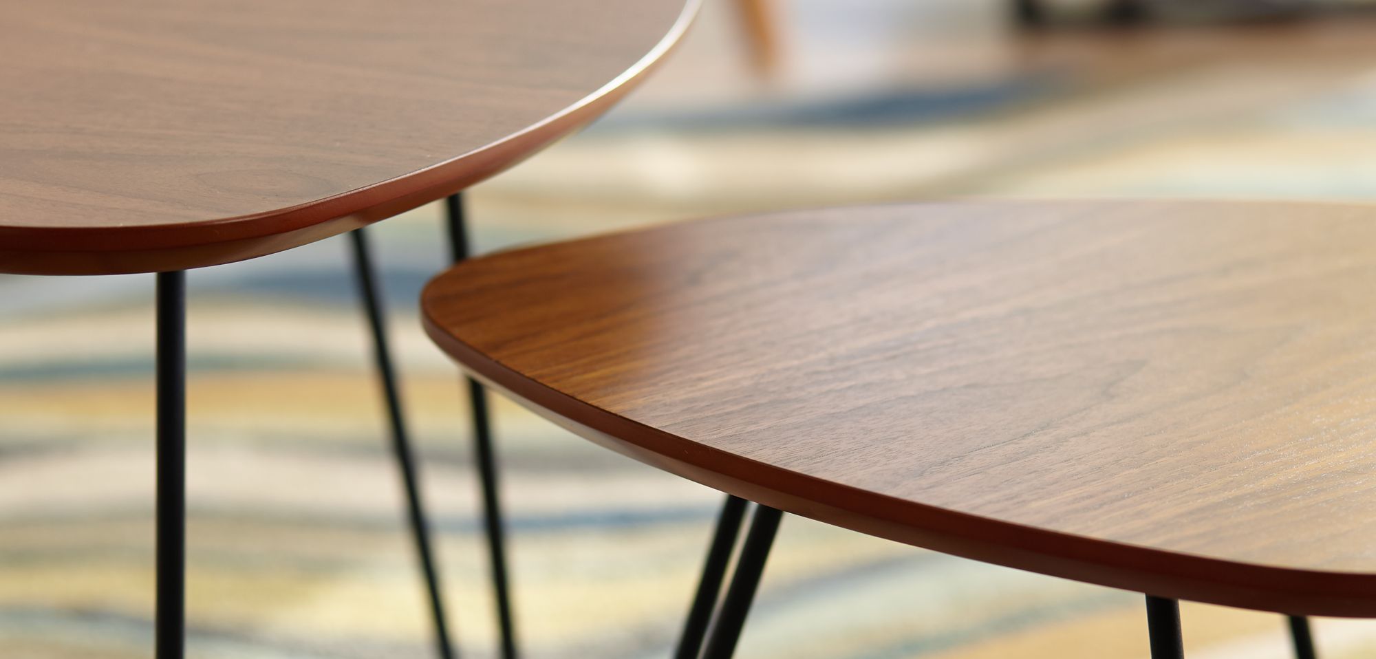 Salish Walnut Wood 2-Piece Modern Nesting Coffee Table Set - #24W38 ...