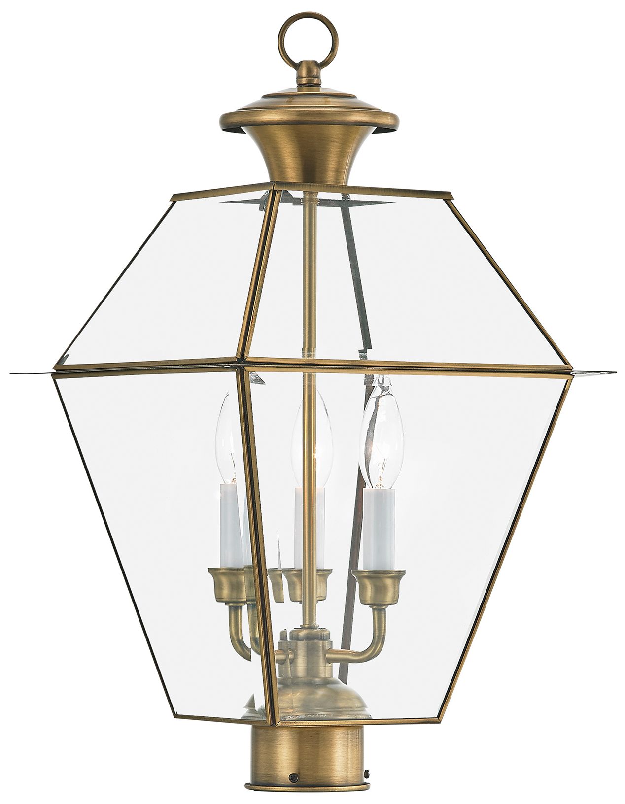 Livex Westover 22" High Black and Clear Glass Traditional Post Light ...