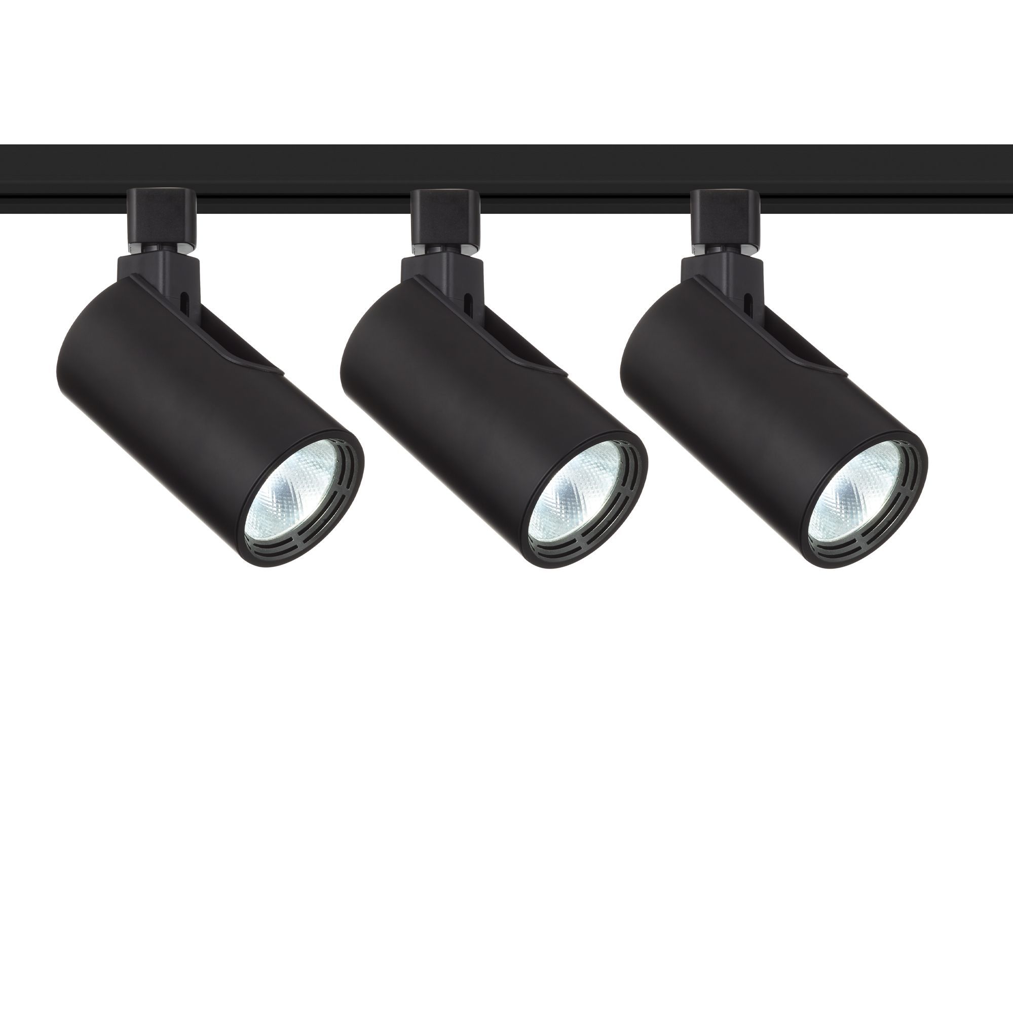 3-Light Black Cylinder 30W LED Floating Canopy Track Kit - #118K0 ...