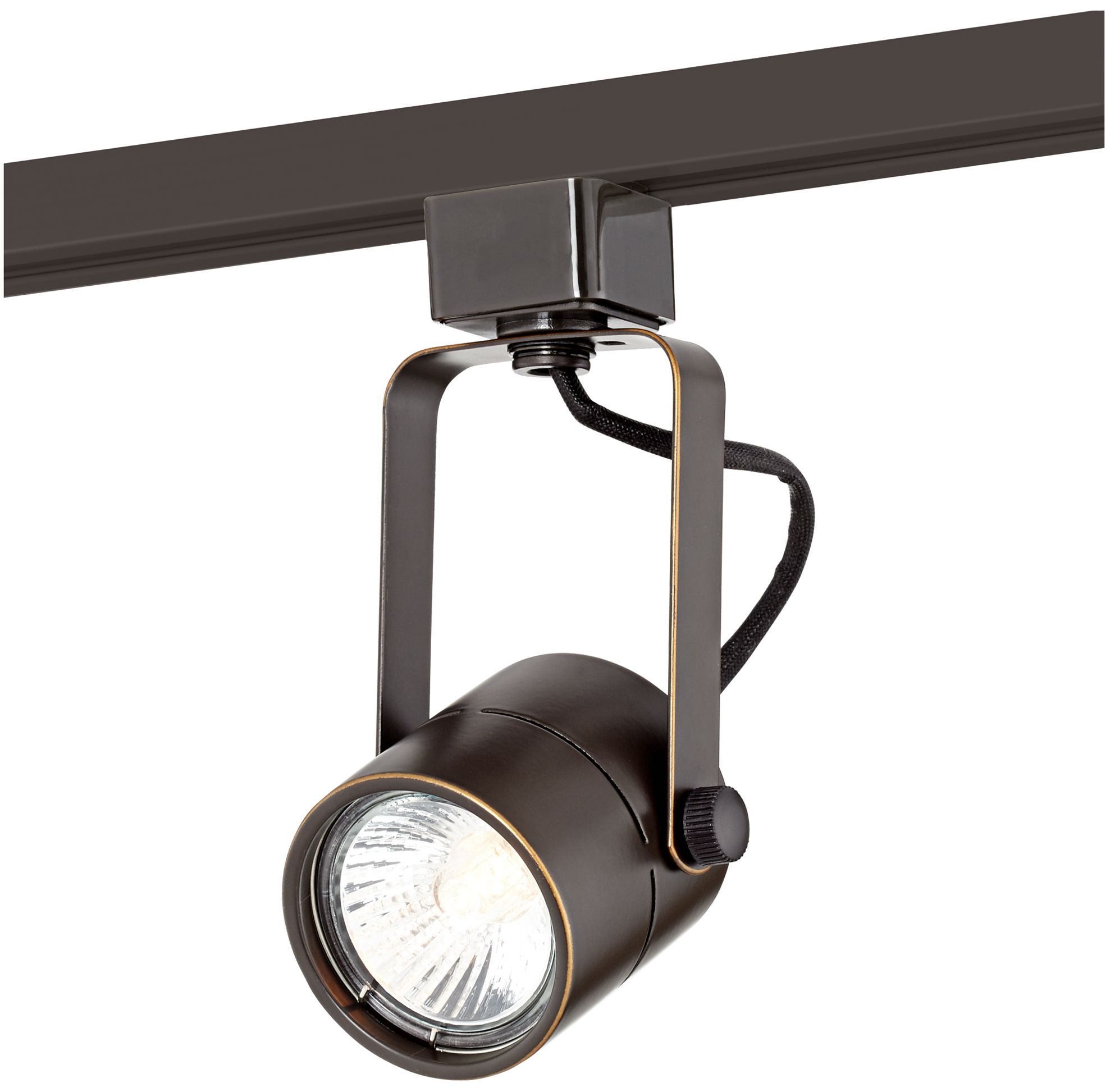 3-Light Bronze Cylinder LED GU10 Floating Canopy Track Kit - #57X56 ...