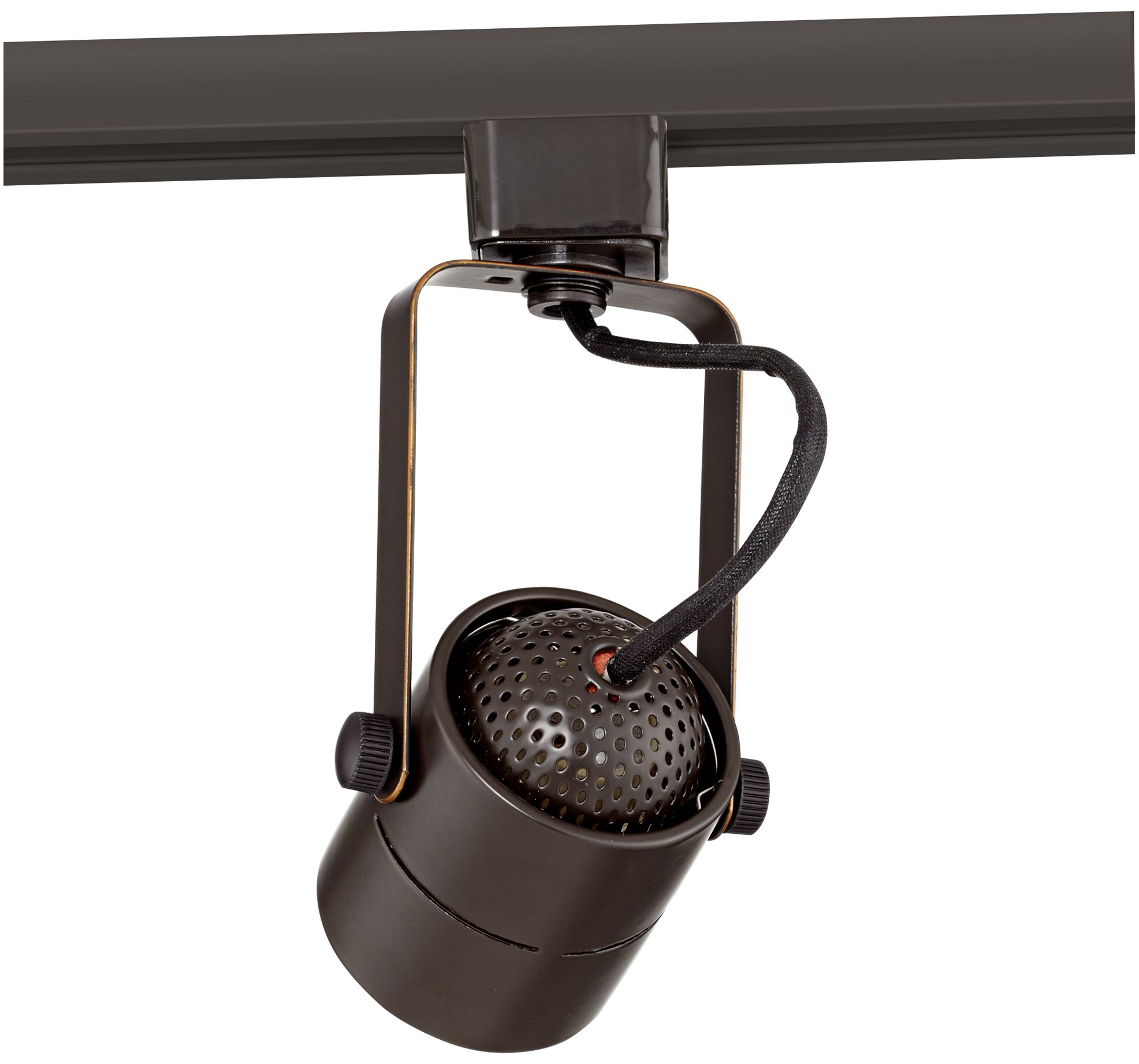 3-Light Bronze Cylinder LED GU10 Floating Canopy Track Kit - #57X56 ...