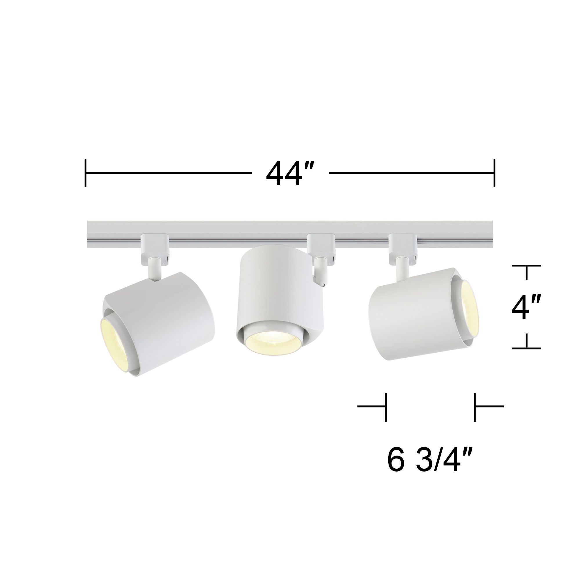 3-Light White 22 Watt LED Floating Canopy Track Kit - #57V35 | Lamps Plus