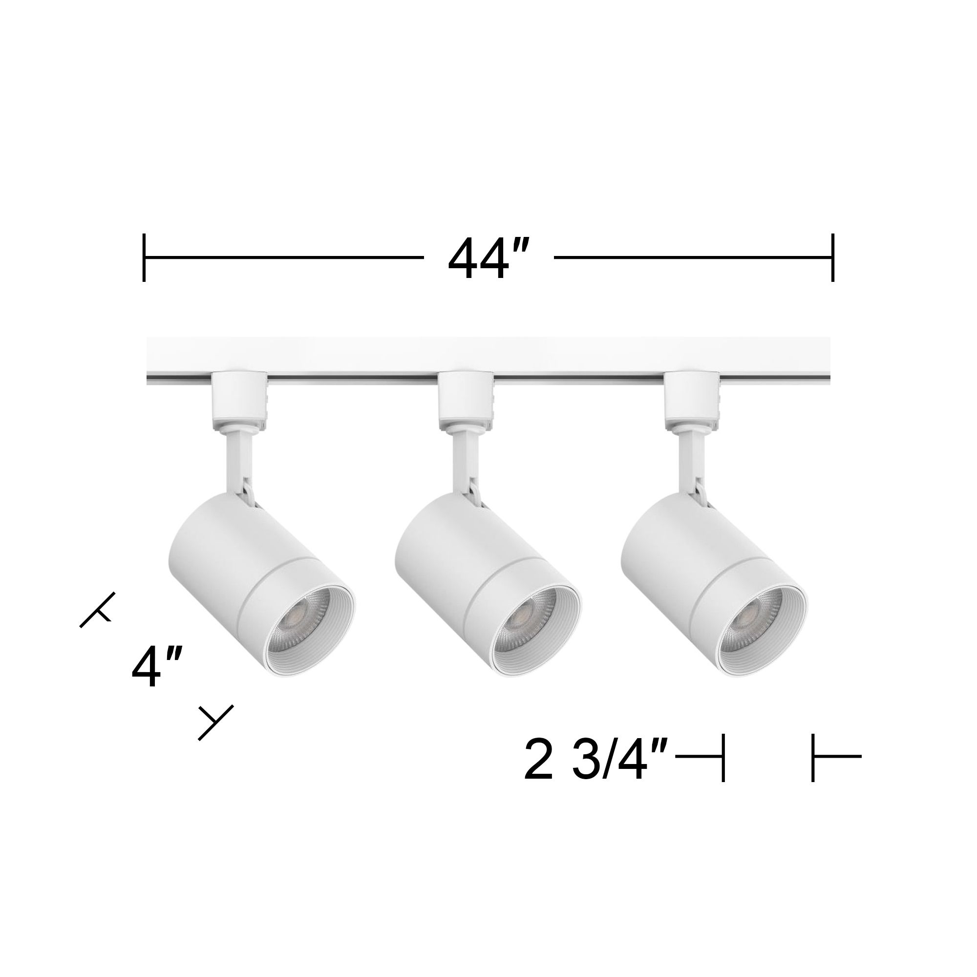 3-Light White 44" Wide 12W LED Floating Canopy Track Kit - #66H21 ...
