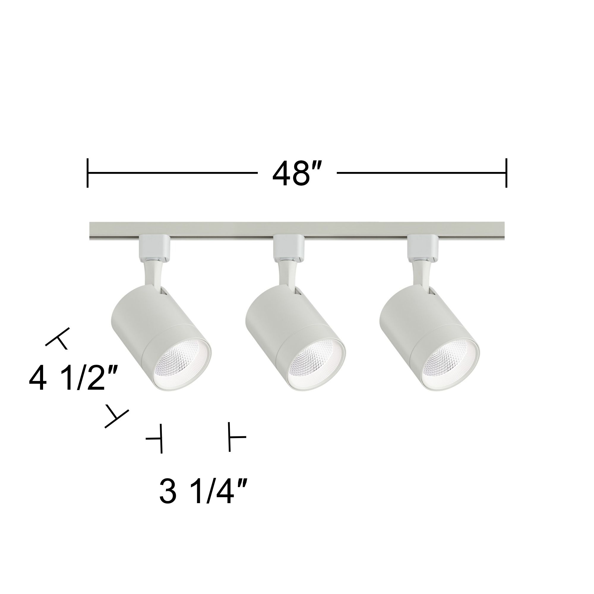 3-Light White 48" Wide 15W LED Floating Canopy Track Kit - #57X47 ...