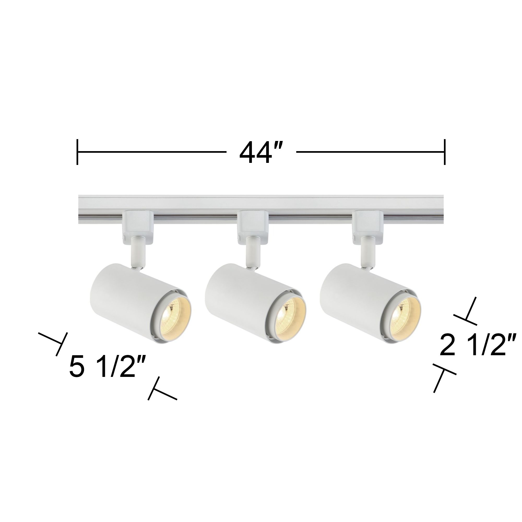 3-Light White Cylinder 10W LED Floating Canopy Track Kit - #57V34 ...