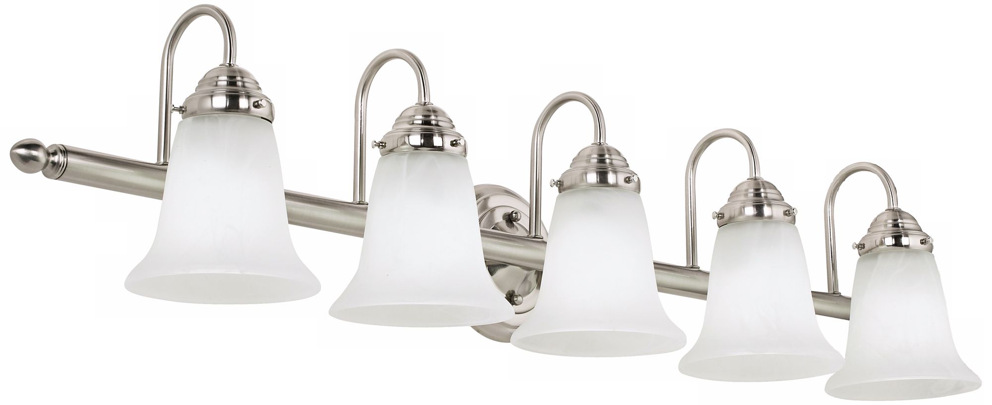 360 Lighting 40 1/2" Wide Glass and Nickel 5-Light Bath Vanity Fixture ...