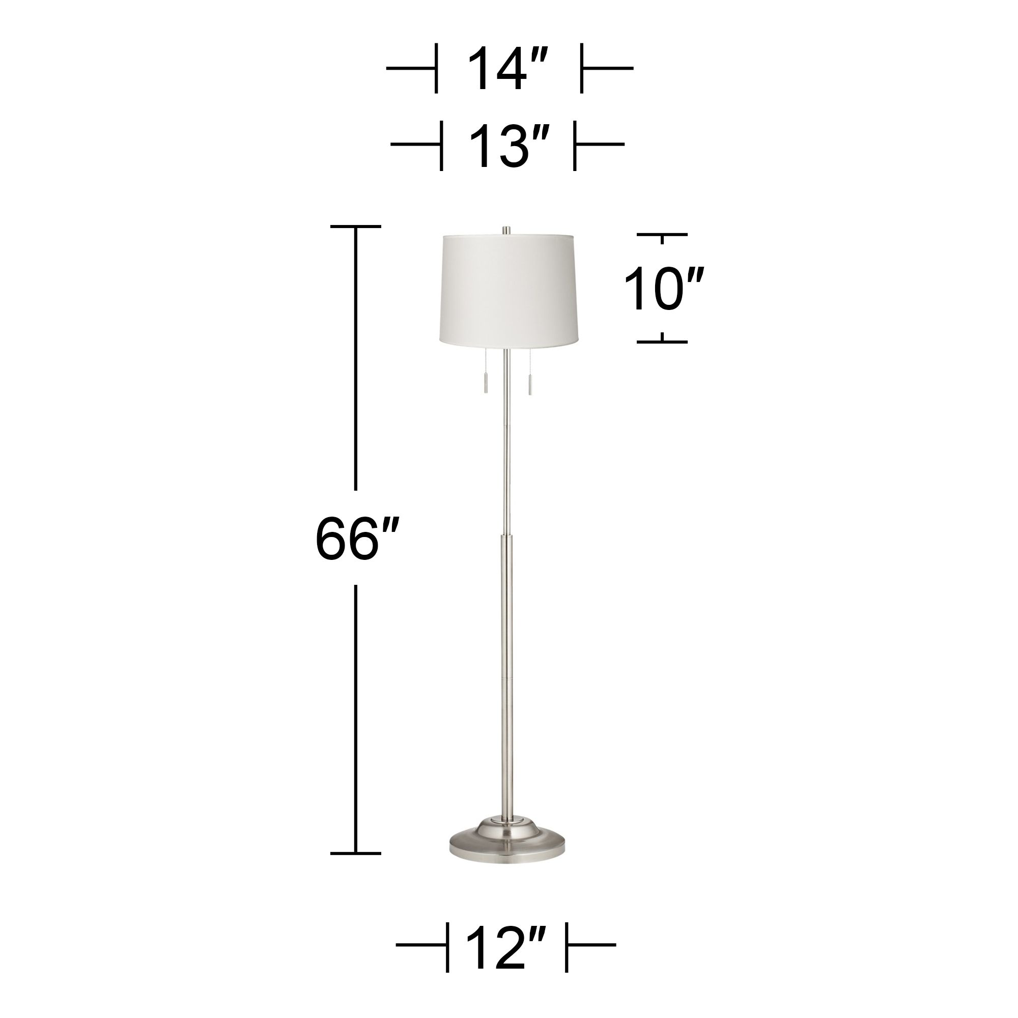 360 Lighting Abba 66" High White Drum Twin Light Pull Chain Floor Lamp ...