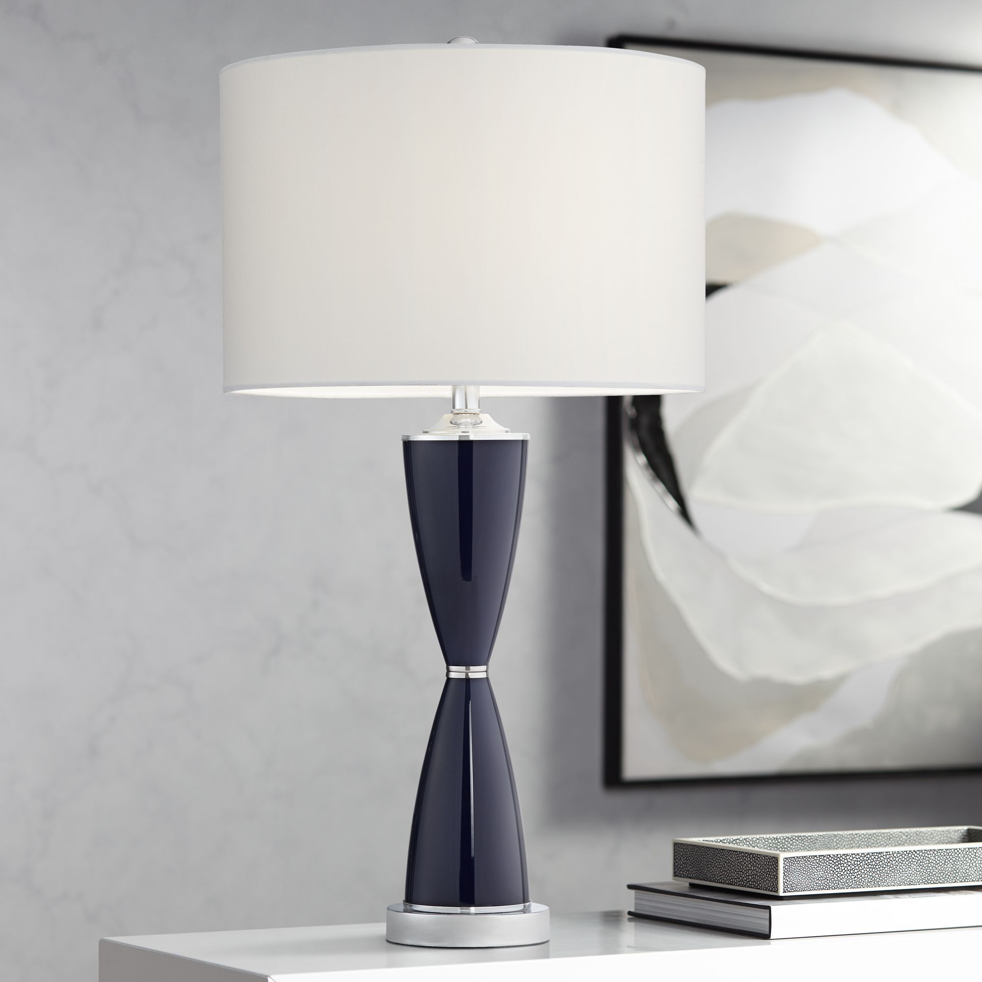 360 Lighting Bow-Tie 28 1/2" High Modern Blue Glass Table Lamp - #37A33 ...