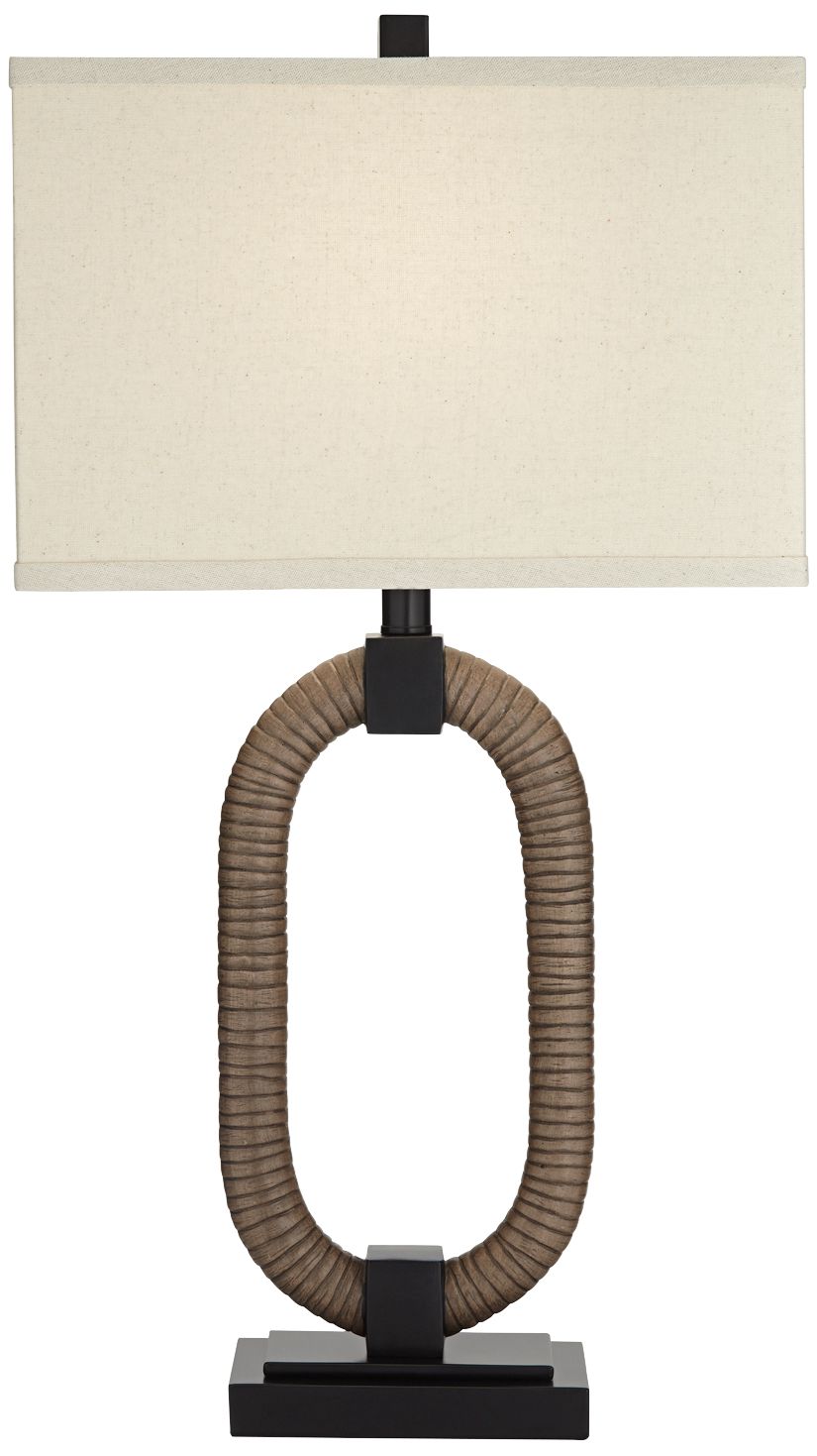 360 Lighting Egan 27 1/2" Ring Bronze and Stone Table Lamps Set of 2 - #169W4 | Lamps Plus