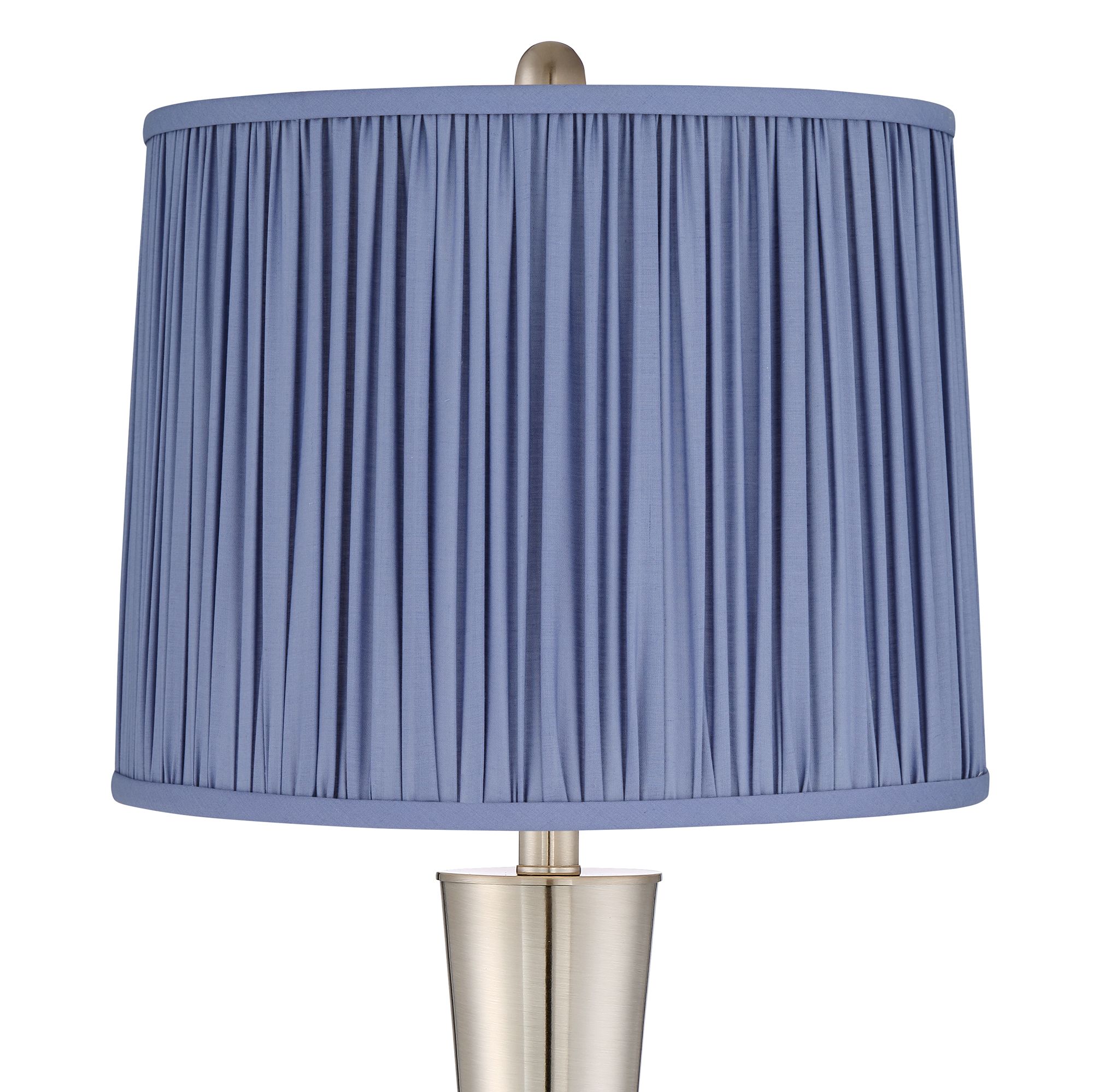 360 Lighting Geoff Silver and Blue Shades USB Table Lamps Set of 2 ...