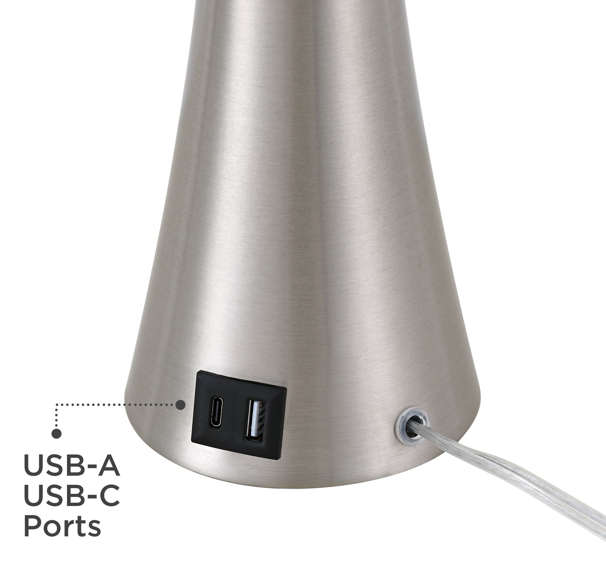 360 Lighting Junior 24" Brushed Nickel Modern USB Lamps Set of 2 ...