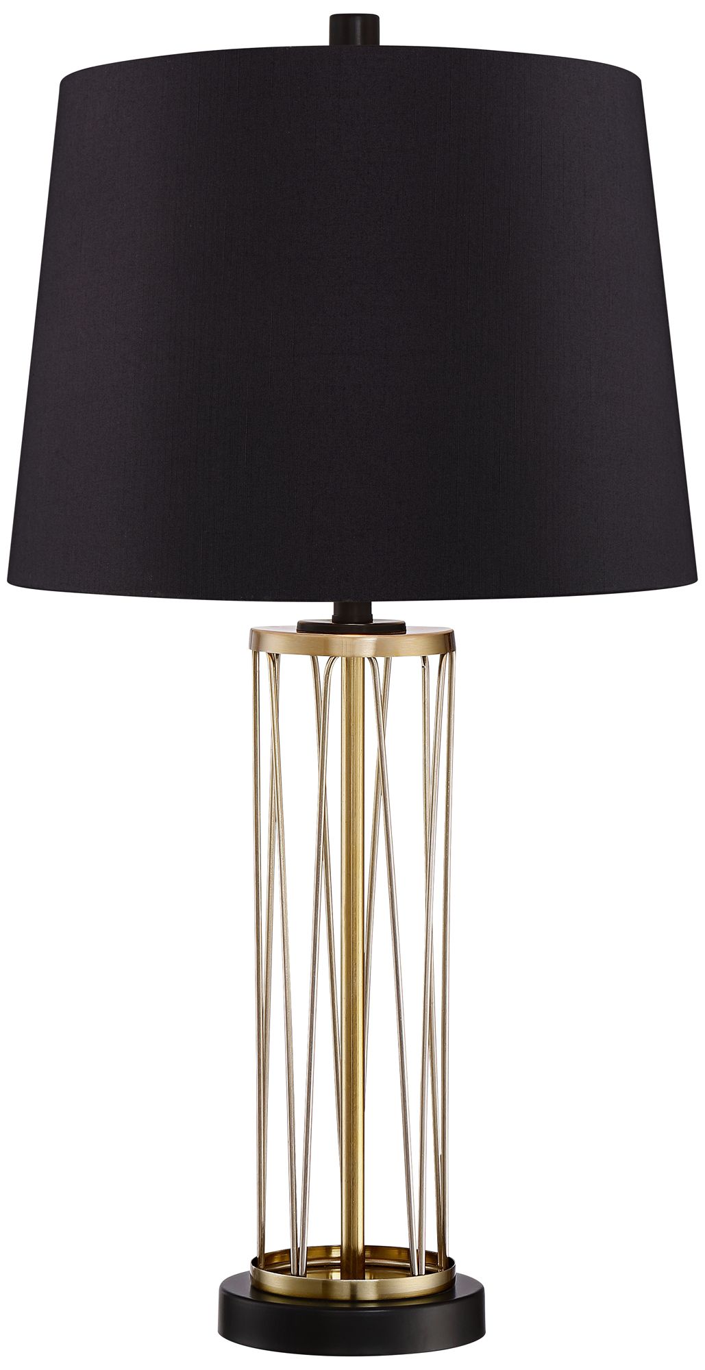 360 Lighting Nathan 25 1/2" Black and Gold USB Table Lamps Set of 2 ...