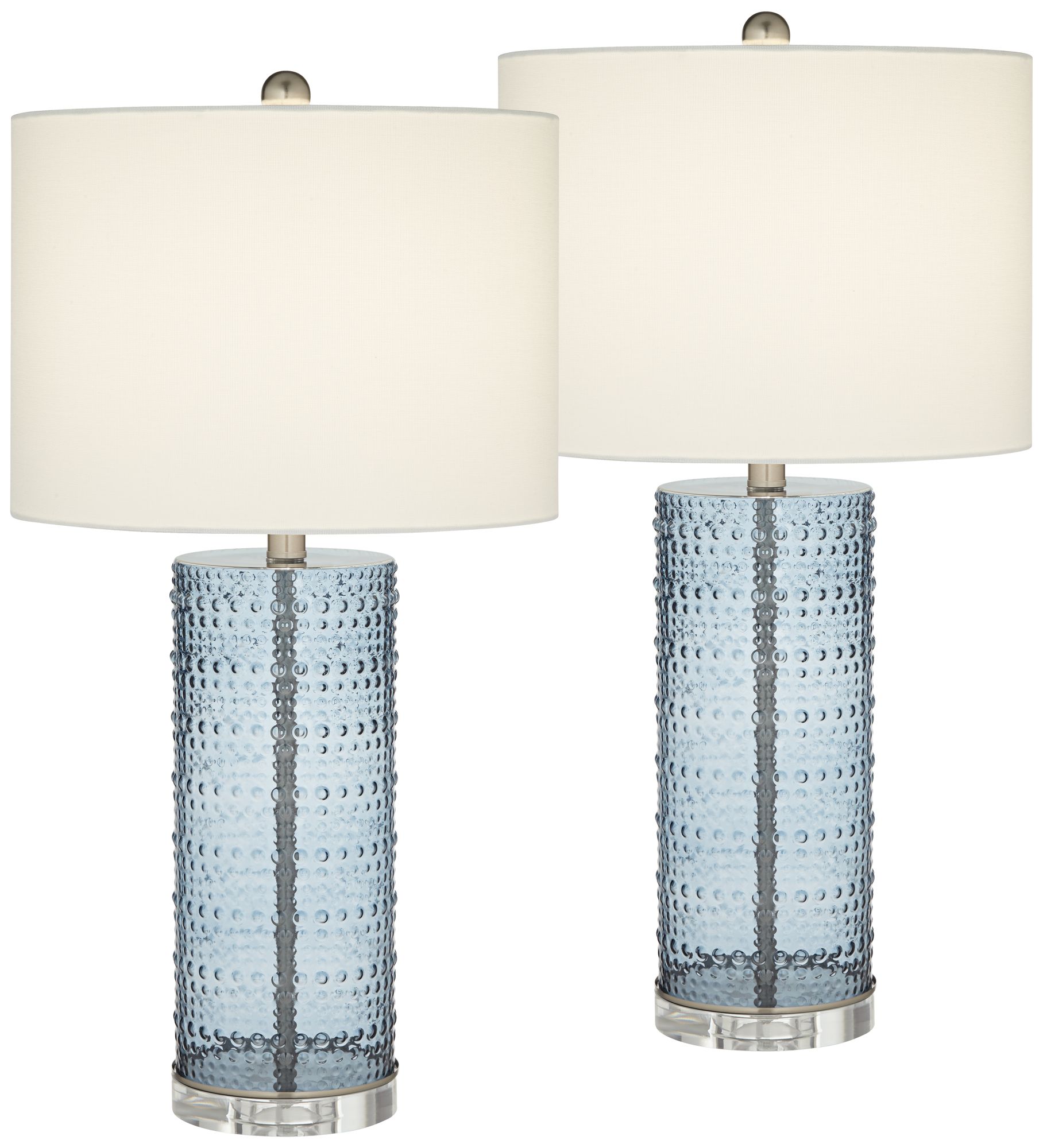 360 Lighting Renzo 26 3/4" Sea Blue Glass Table Lamps Set of 2 - #177W8 | Lamps Plus