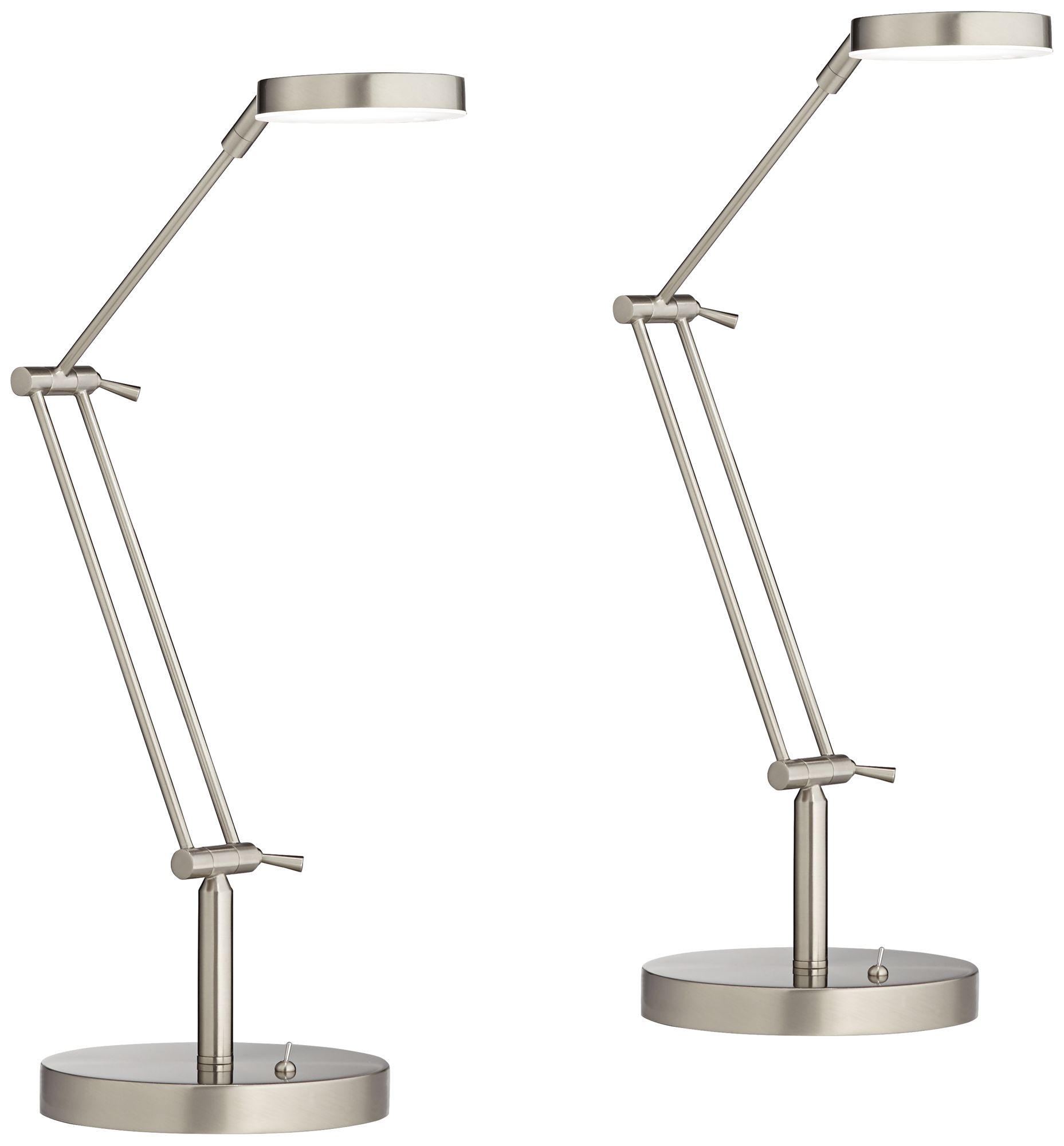 360 Lighting Xenos Satin Nickel Adjustable LED USB Desk Lamps Set of 2 ...