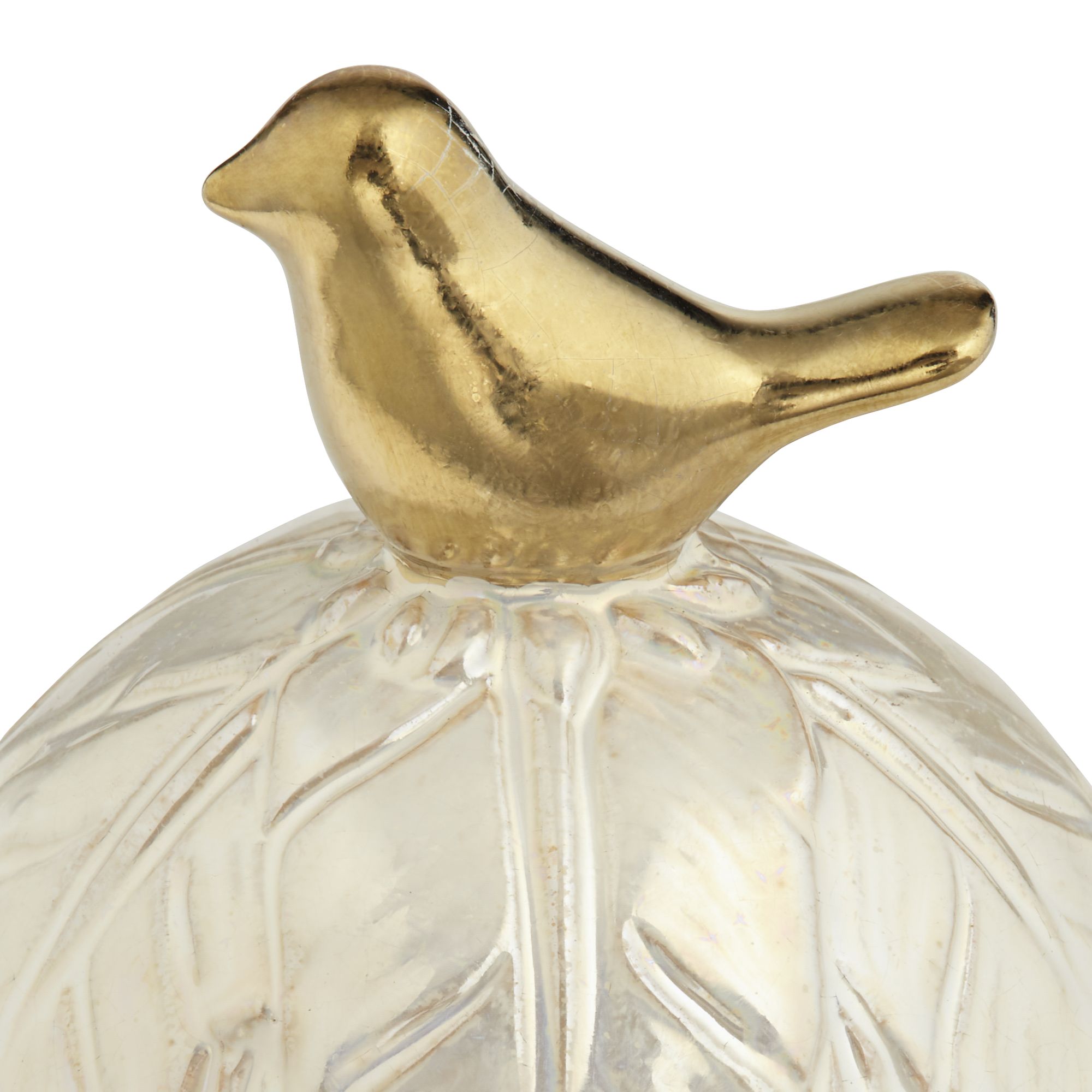 4 1/2" Spar Shiny Pearlized White Decorative Jar with Gold Lid - #433A9 ...