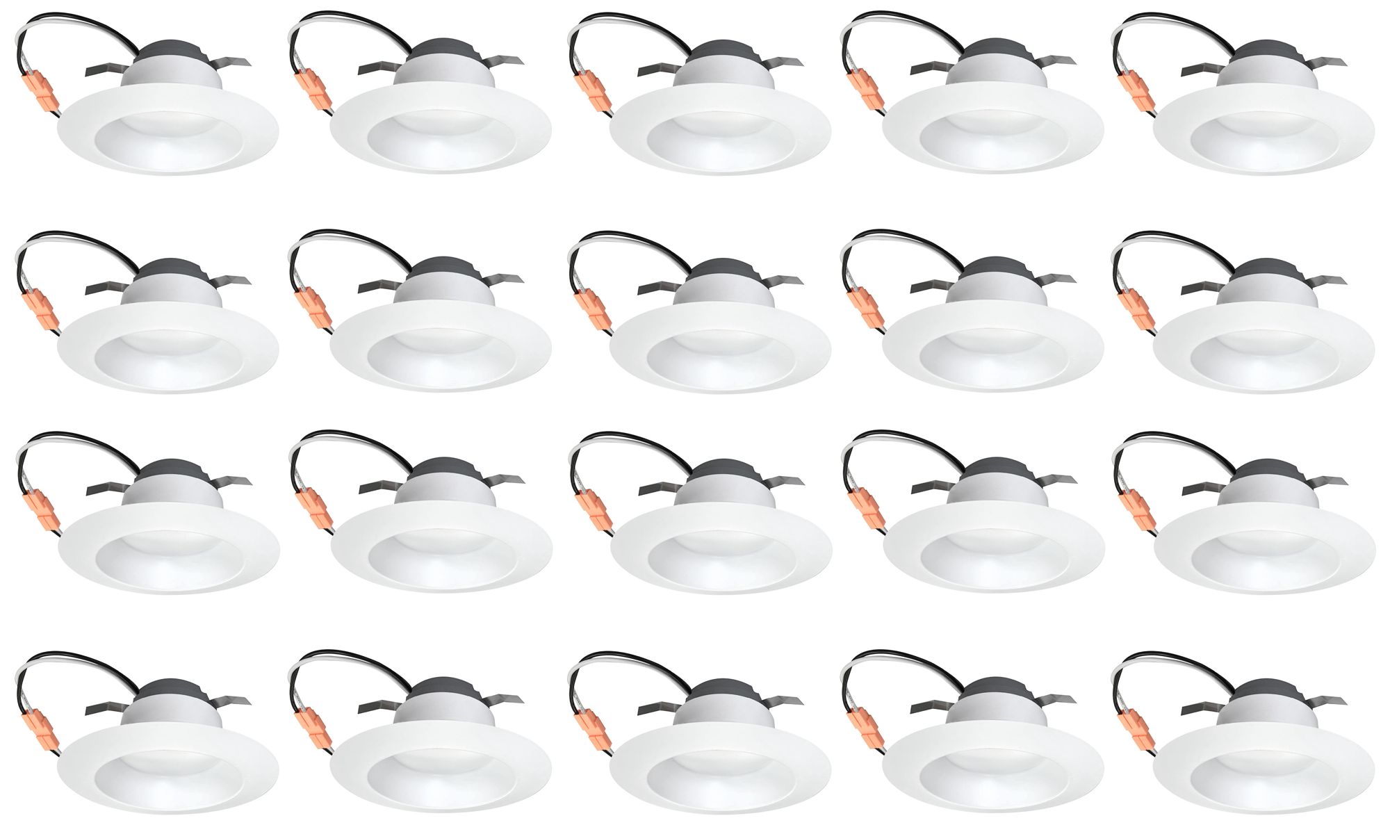 4" White Five-Color Temperature LED Reflector Downlight 20 Pack ...