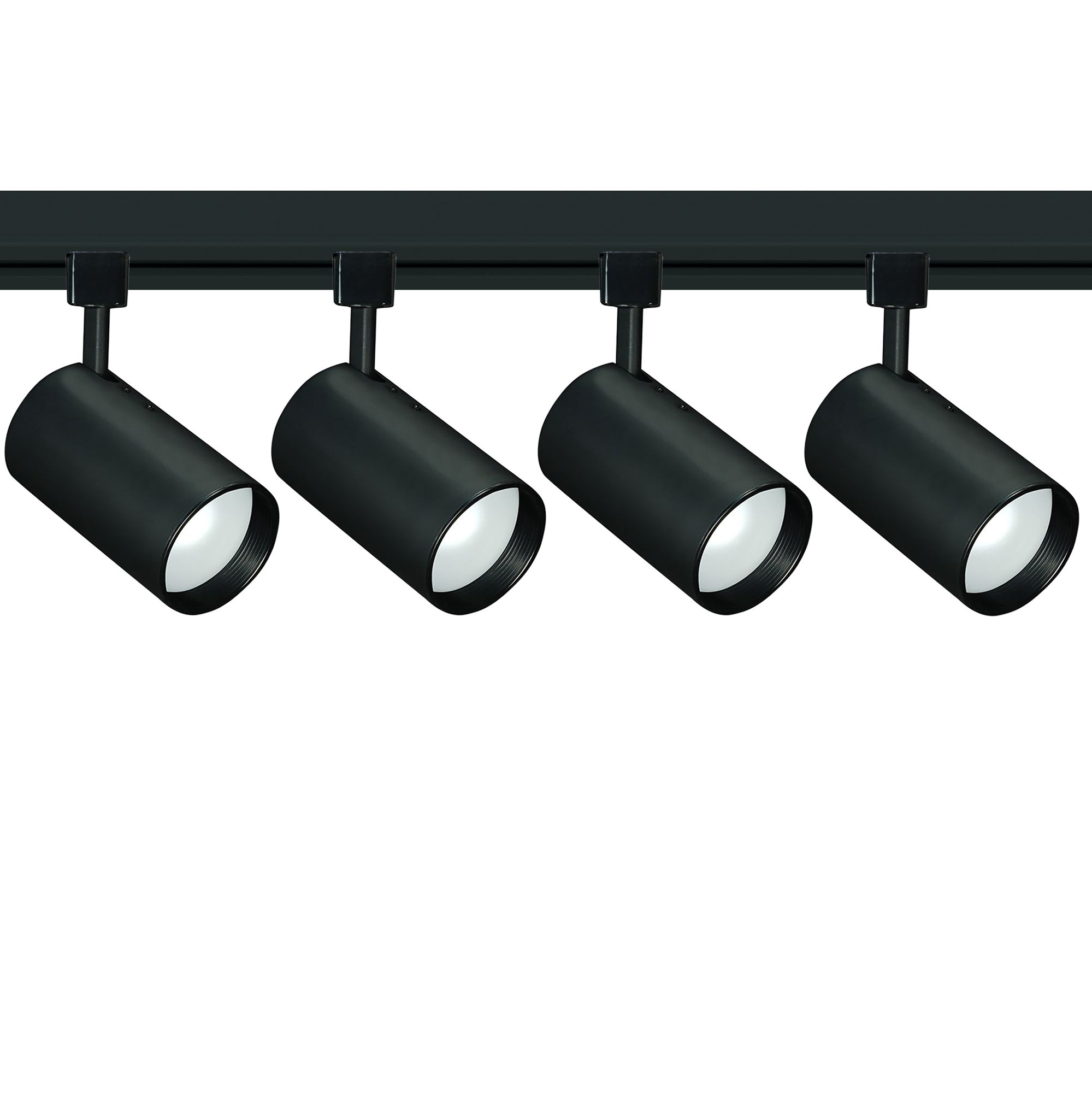 4-Light Black Straight Cylinder Floating Canopy Track Kit - #996G7 ...