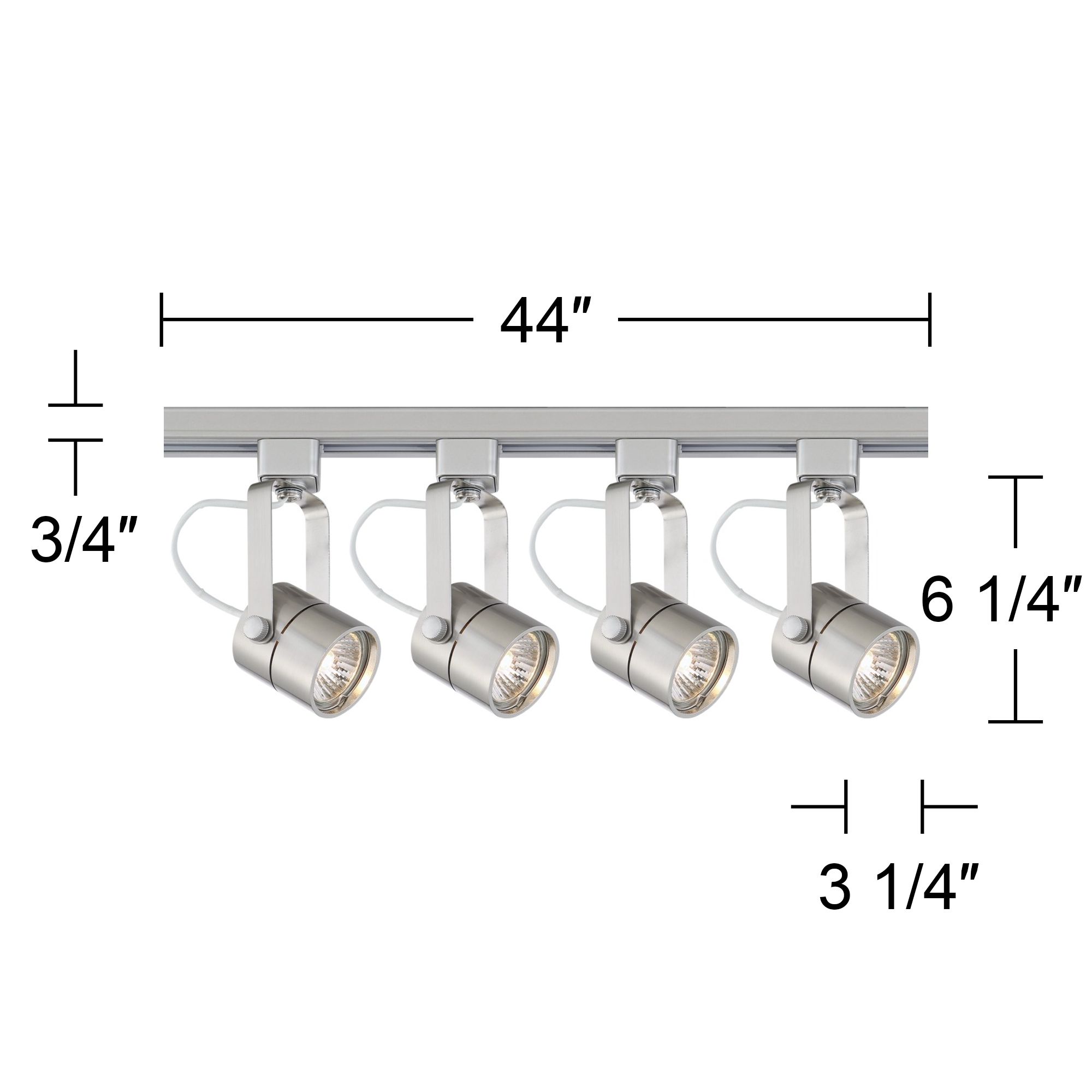 4-Light Silver Cylinder LED GU10 Floating Canopy Track Kit - #82M47 ...