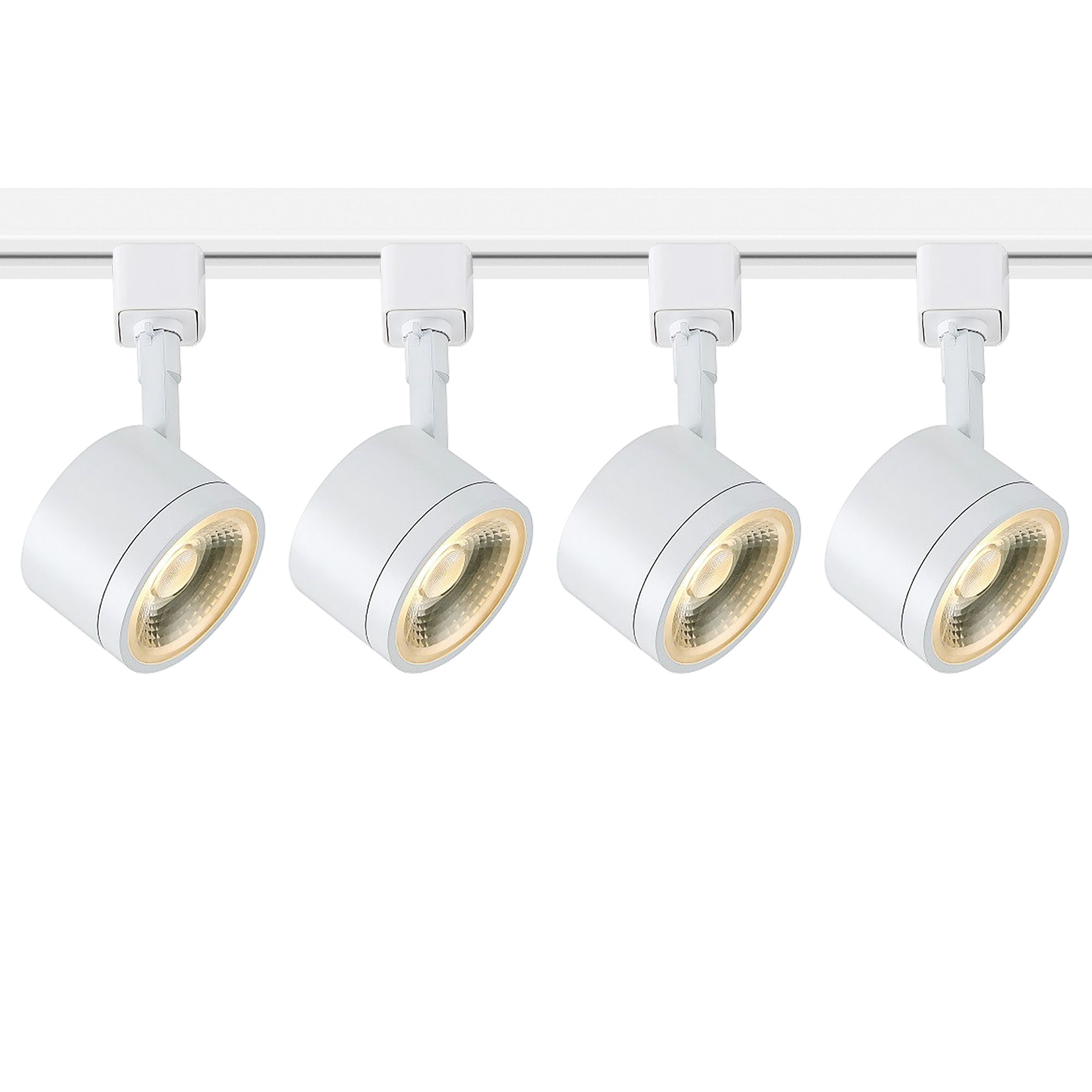 4-Light White Round 12W LED Floating Canopy Track Kit - #98R36 | Lamps Plus