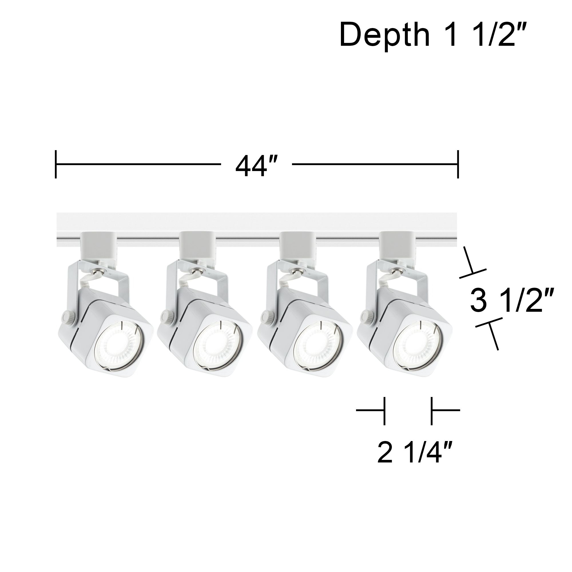 4-Light White Square LED Track Kit with Floating Canopy - #93R30 ...
