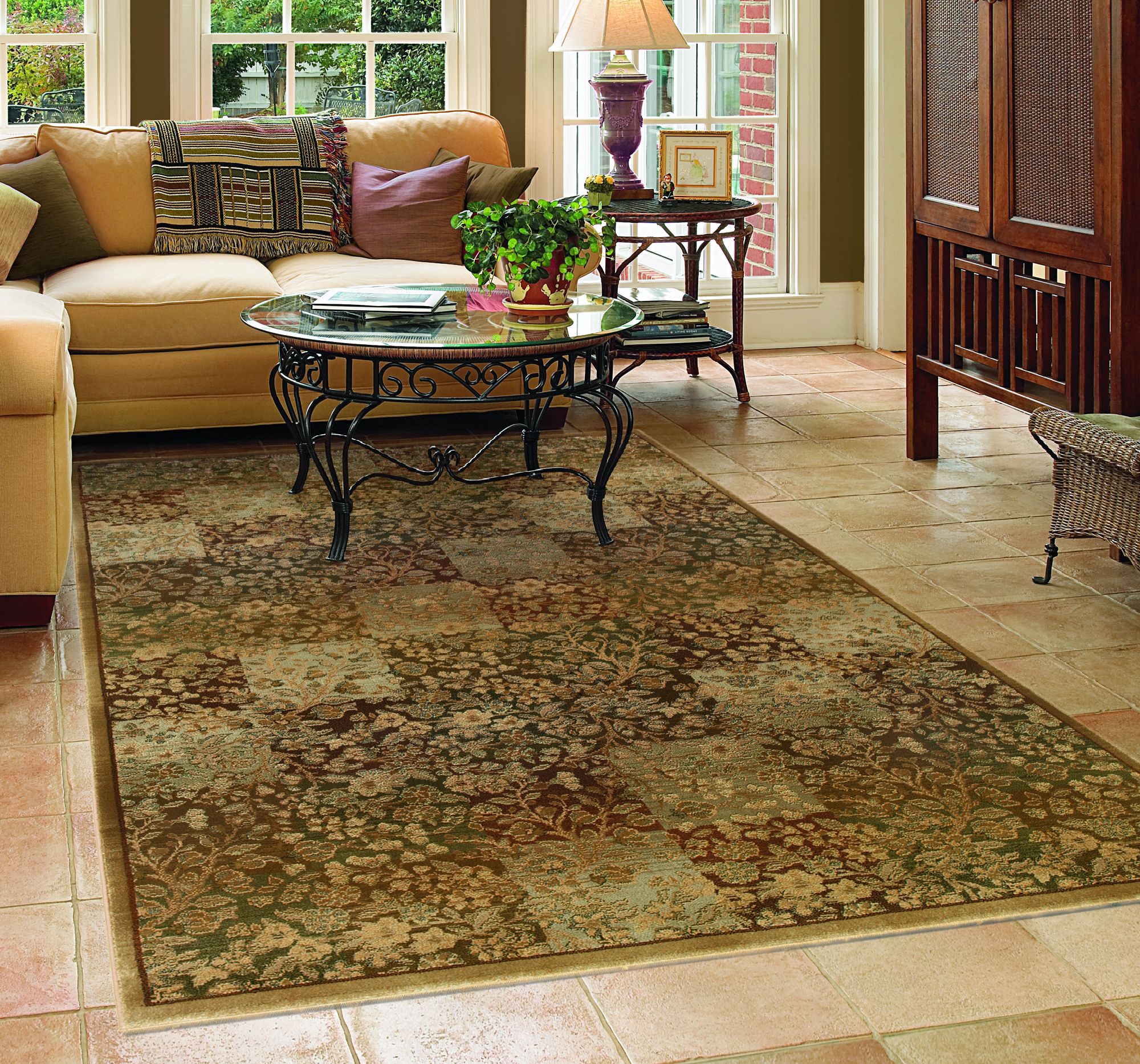 Organic Patchwork Area Rug - #40535 | Lamps Plus