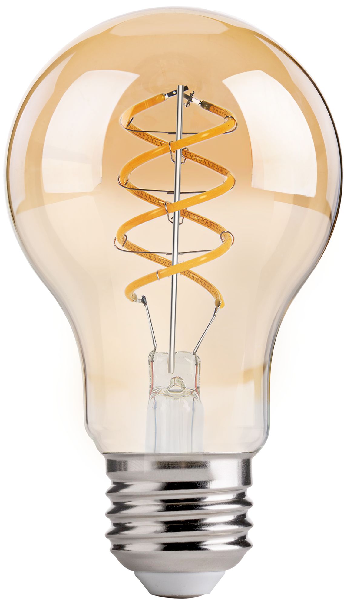 40W Equivalent Amber 4W LED Spiral Filament A19 Standard Bulb - #755P8 ...