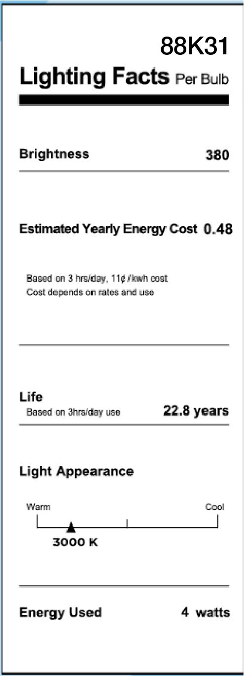40W Equivalent Clear 4W LED Dimmable E12 Base T8 Tube Bulb by Tesler ...