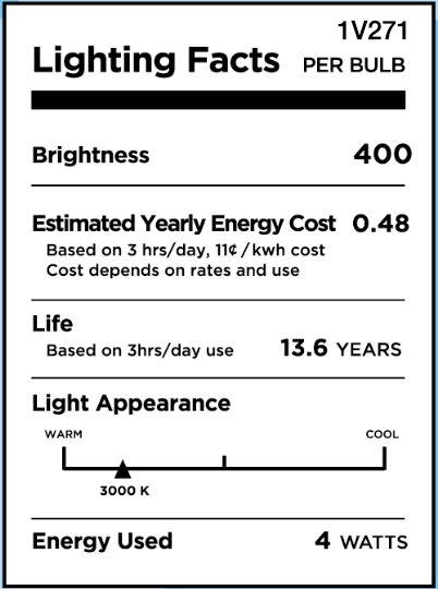 40W Equivalent Frosted 4W LED Dimmable ST14 Light Bulb by Tesler ...