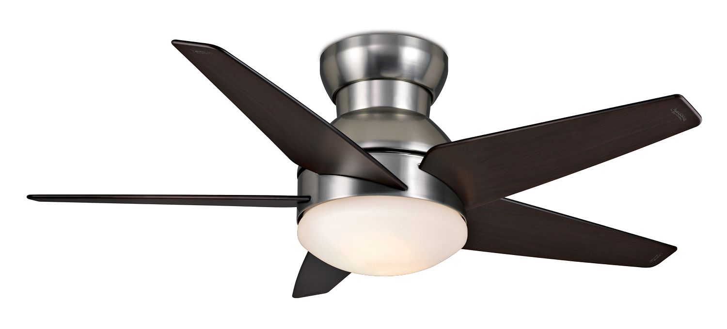 44" Casablanca Isotope Nickel Hugger Ceiling Fan with Wall Control ...