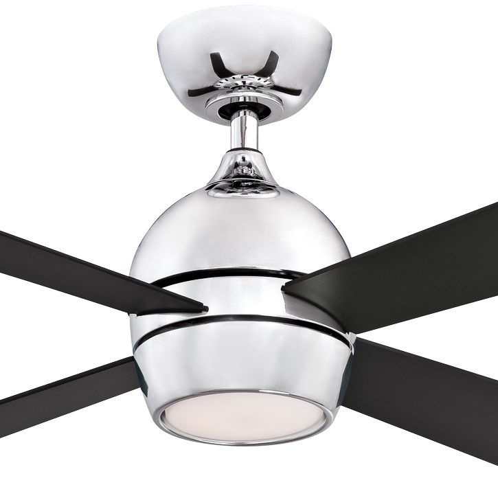 44" Fanimation Kwad Chrome and Black LED Ceiling Fan with Remote ...