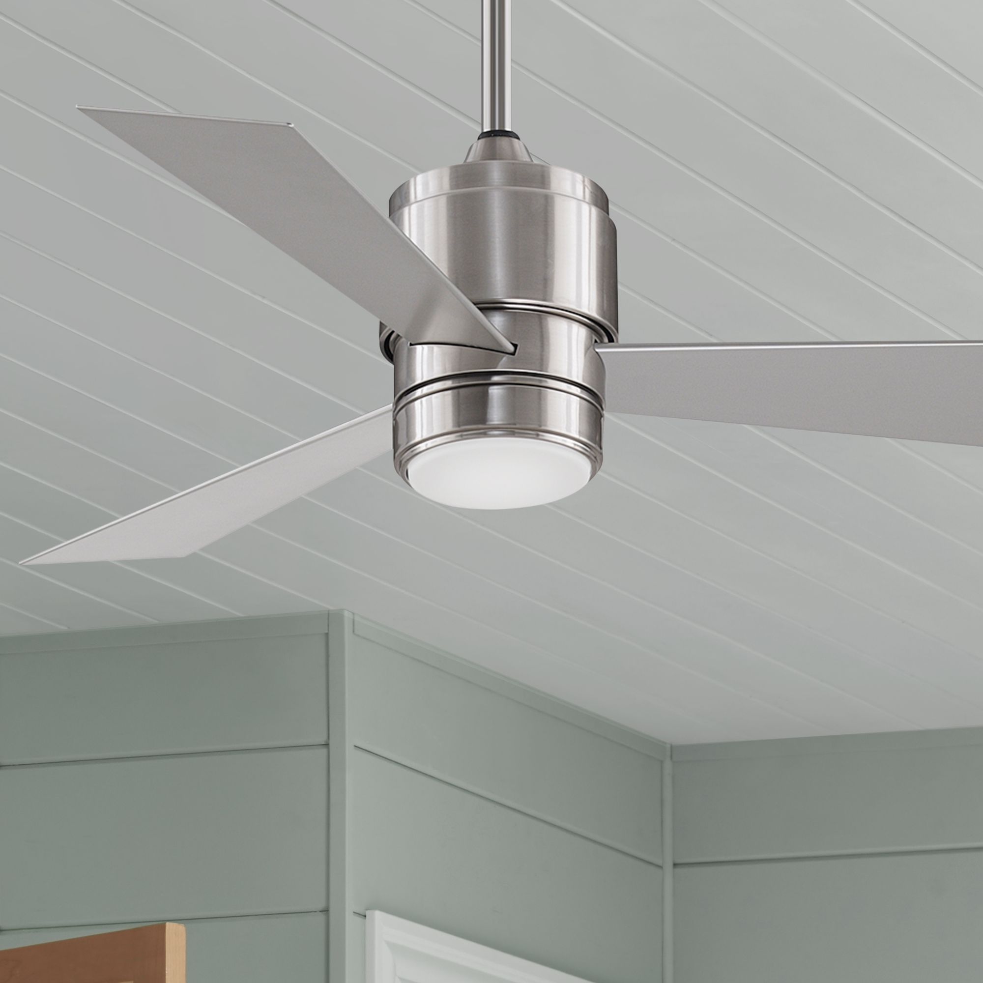 Stainless Steel Ceiling Fan With Led Light | Shelly Lighting