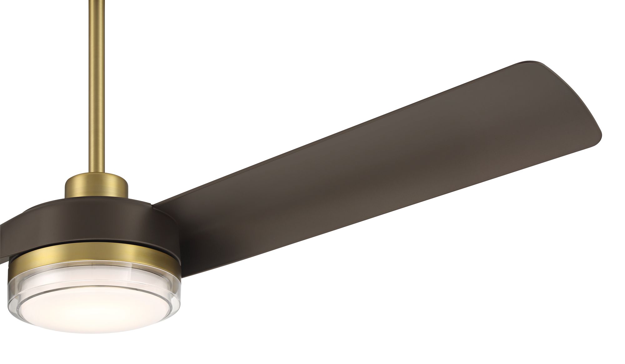 52" Casa Vieja Linea Brass and Bronze Two Blade LED Ceiling Fan ...
