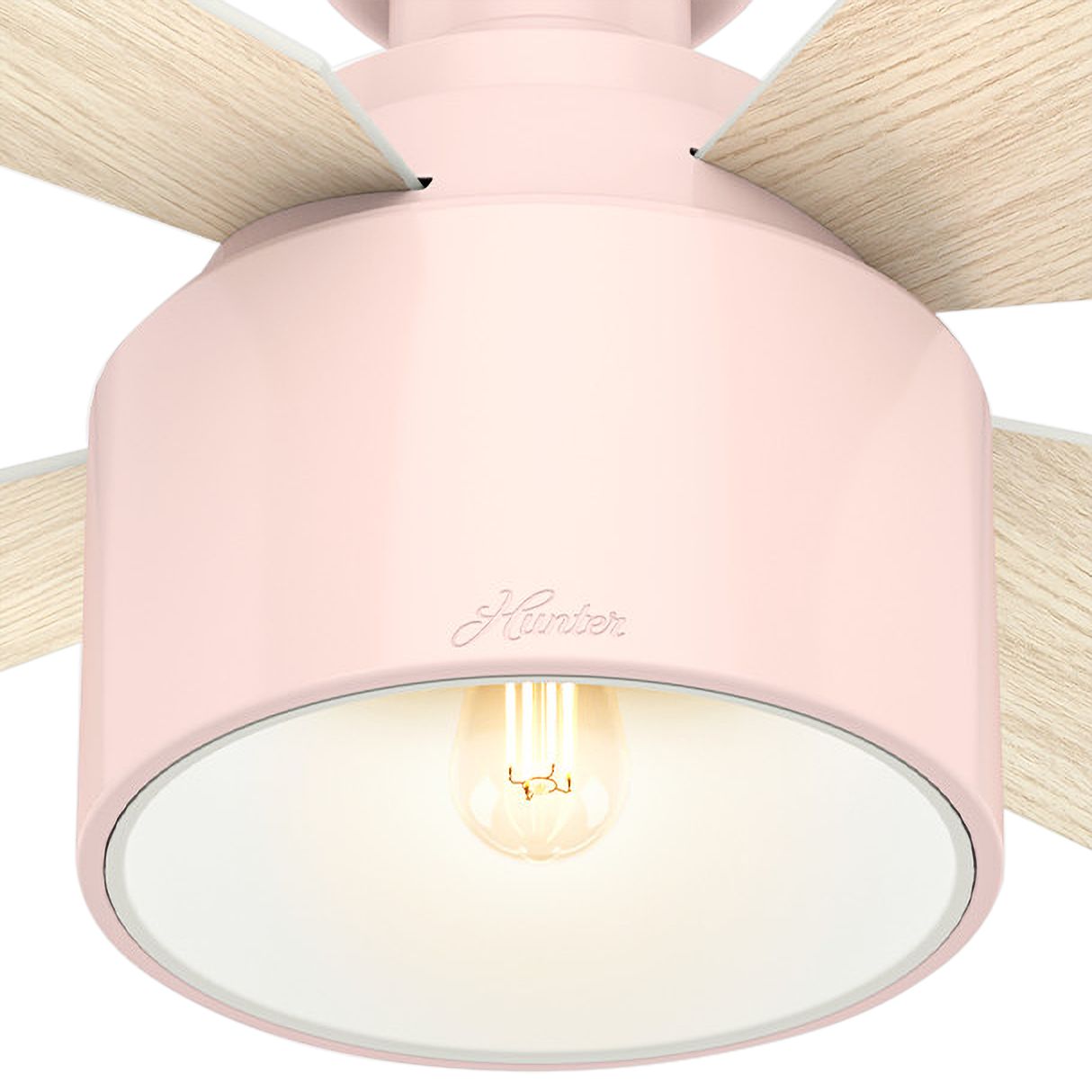 52" Hunter Cranbrook Blush Pink LED Hugger Ceiling Fan with Remote ...