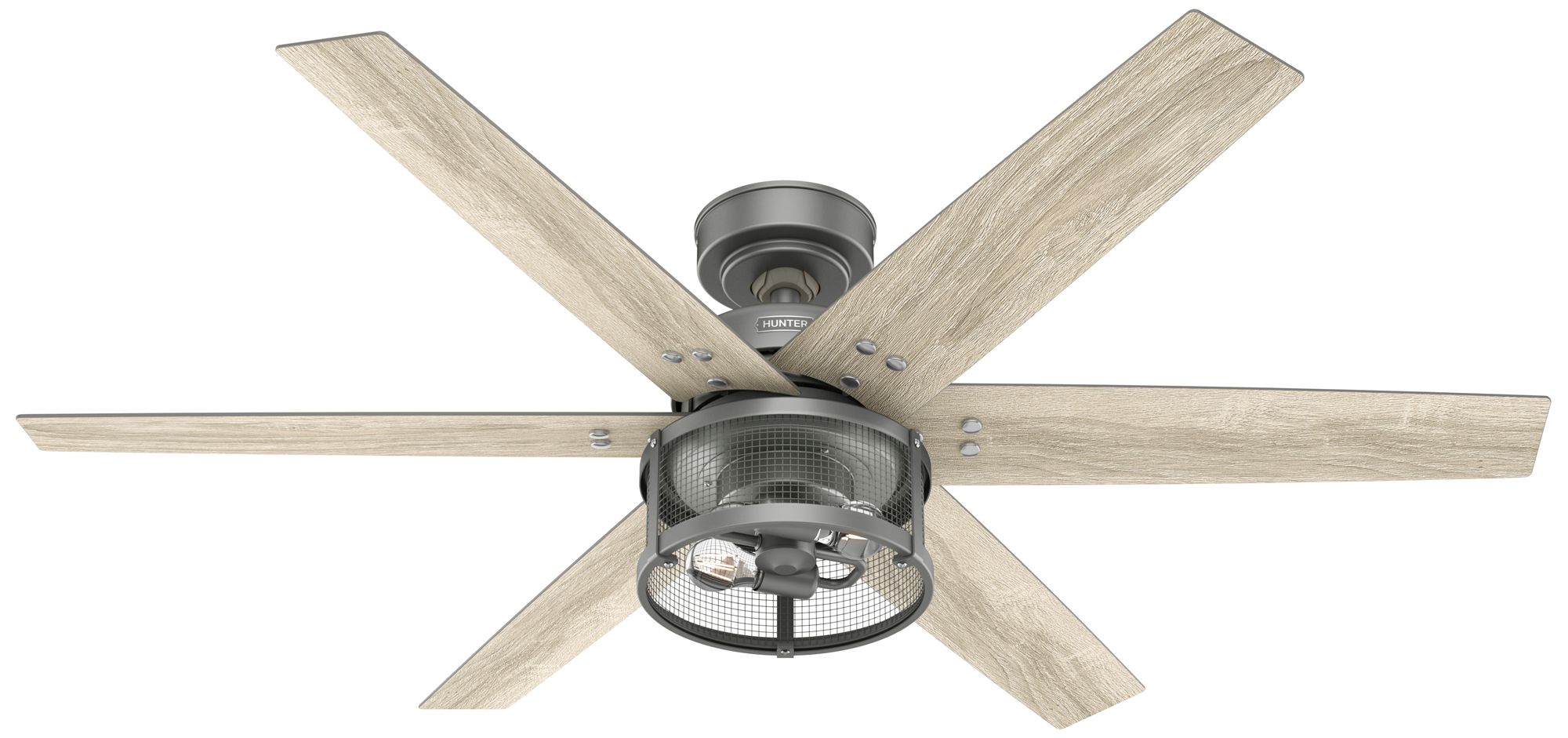 52" Hunter Houston Matte Silver Ceiling Fan with LED Light Kit - #830W7 ...