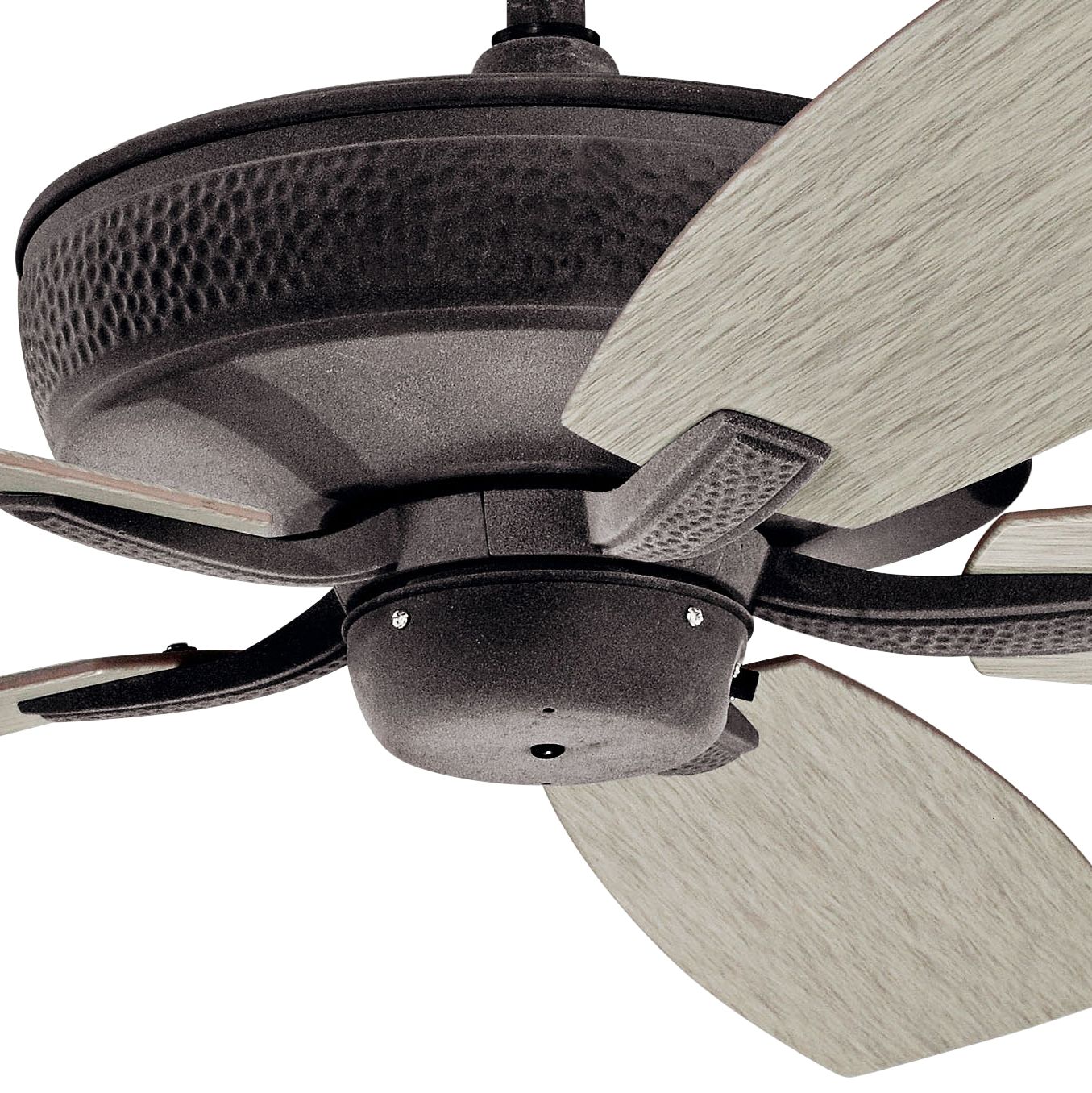 52" Kichler Monarch II Patio Weathered Zinc Ceiling Fan with Remote ...