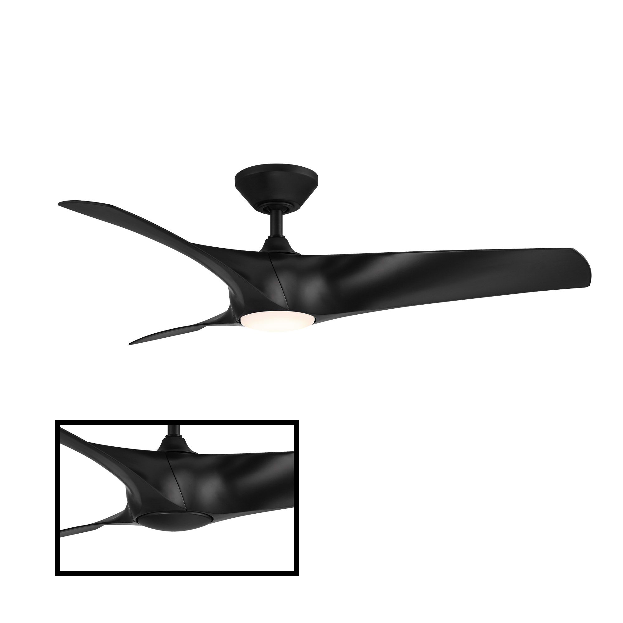 52" Zephyr Matte Black 2700K LED Smart Ceiling Fan - #709R2 | Lamps Plus