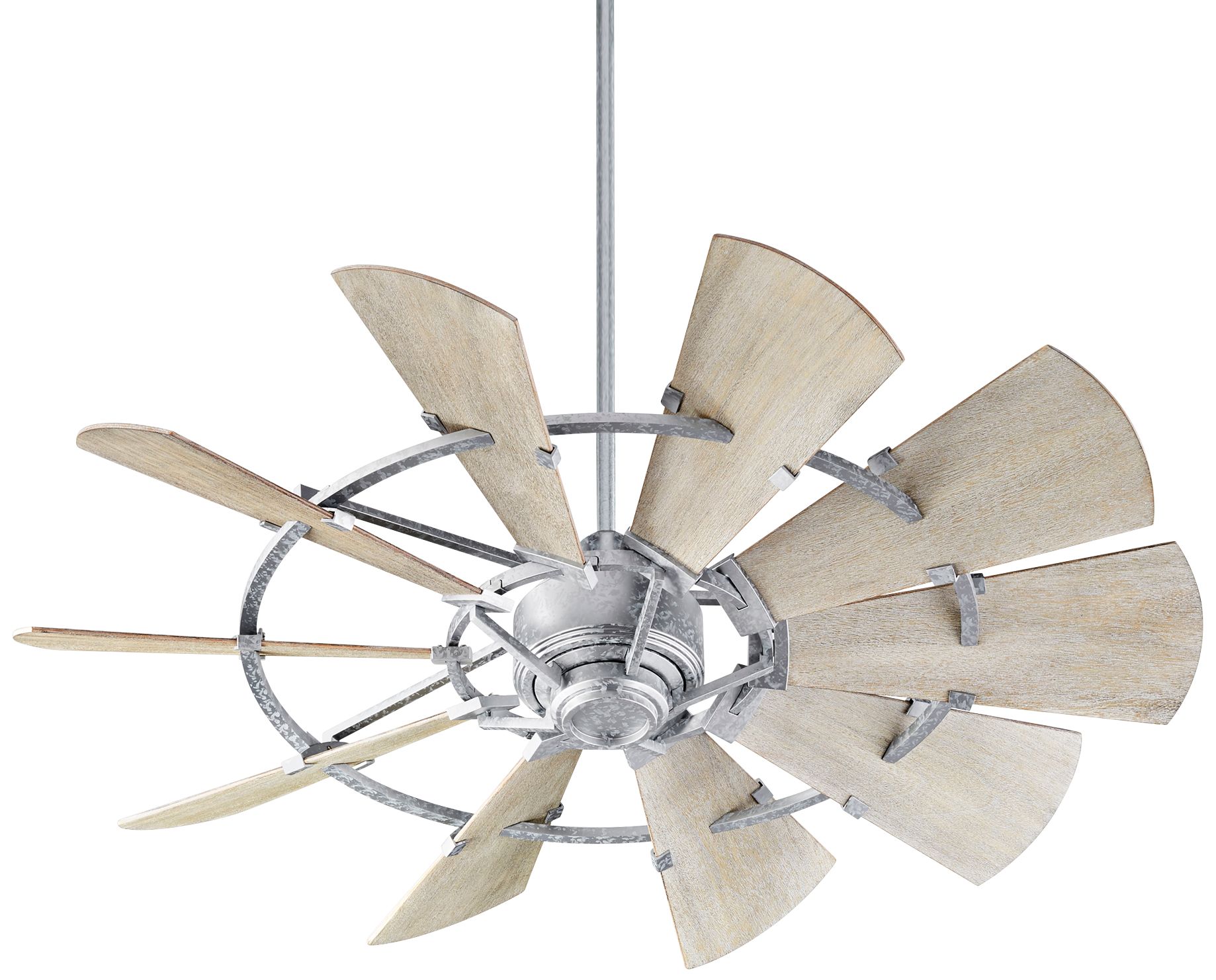52" Quorum Windmill Oiled Bronze Rustic Ceiling Fan with Wall Control ...