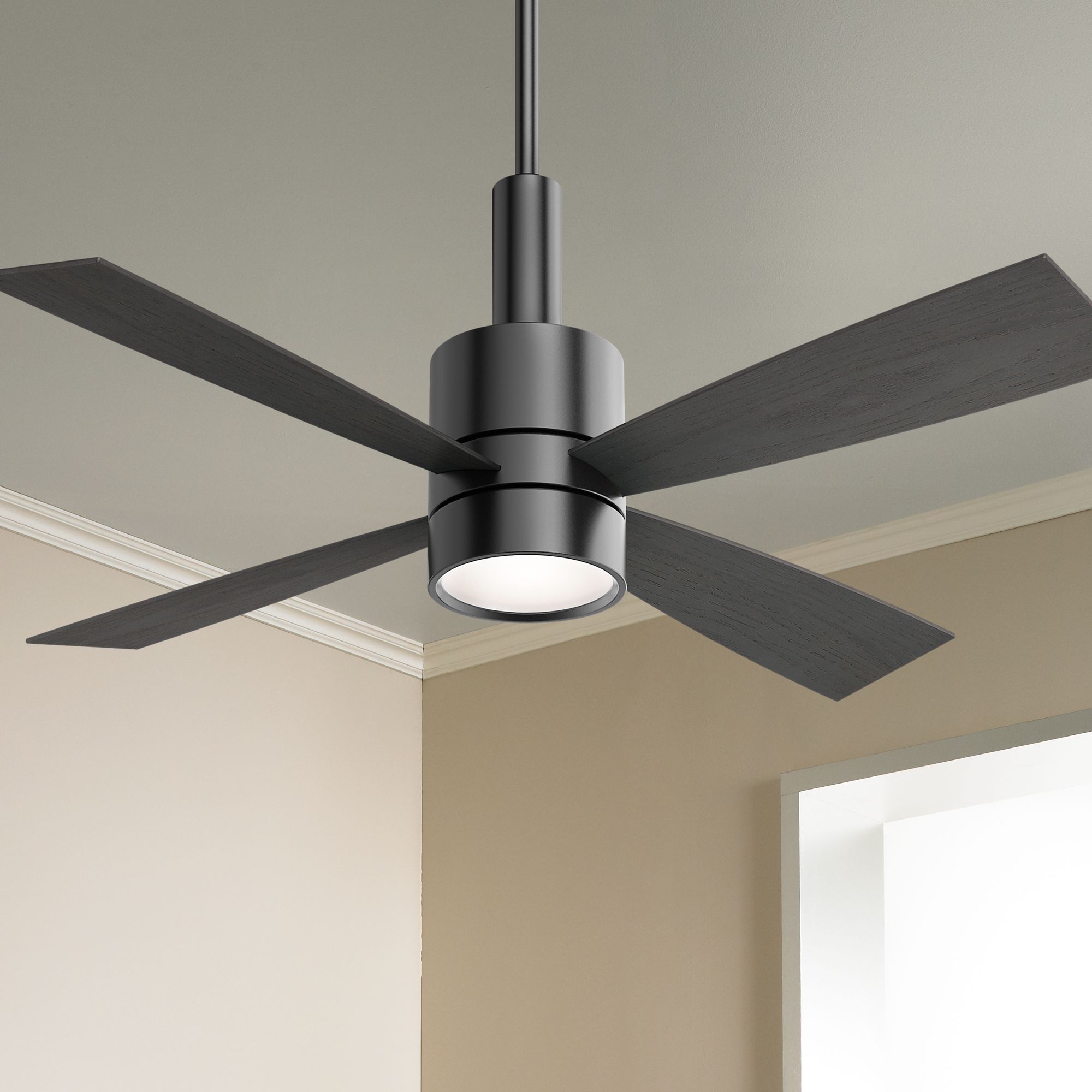54" Casablanca Bullet Matte Black LED Ceiling Fan with Wall Control ...