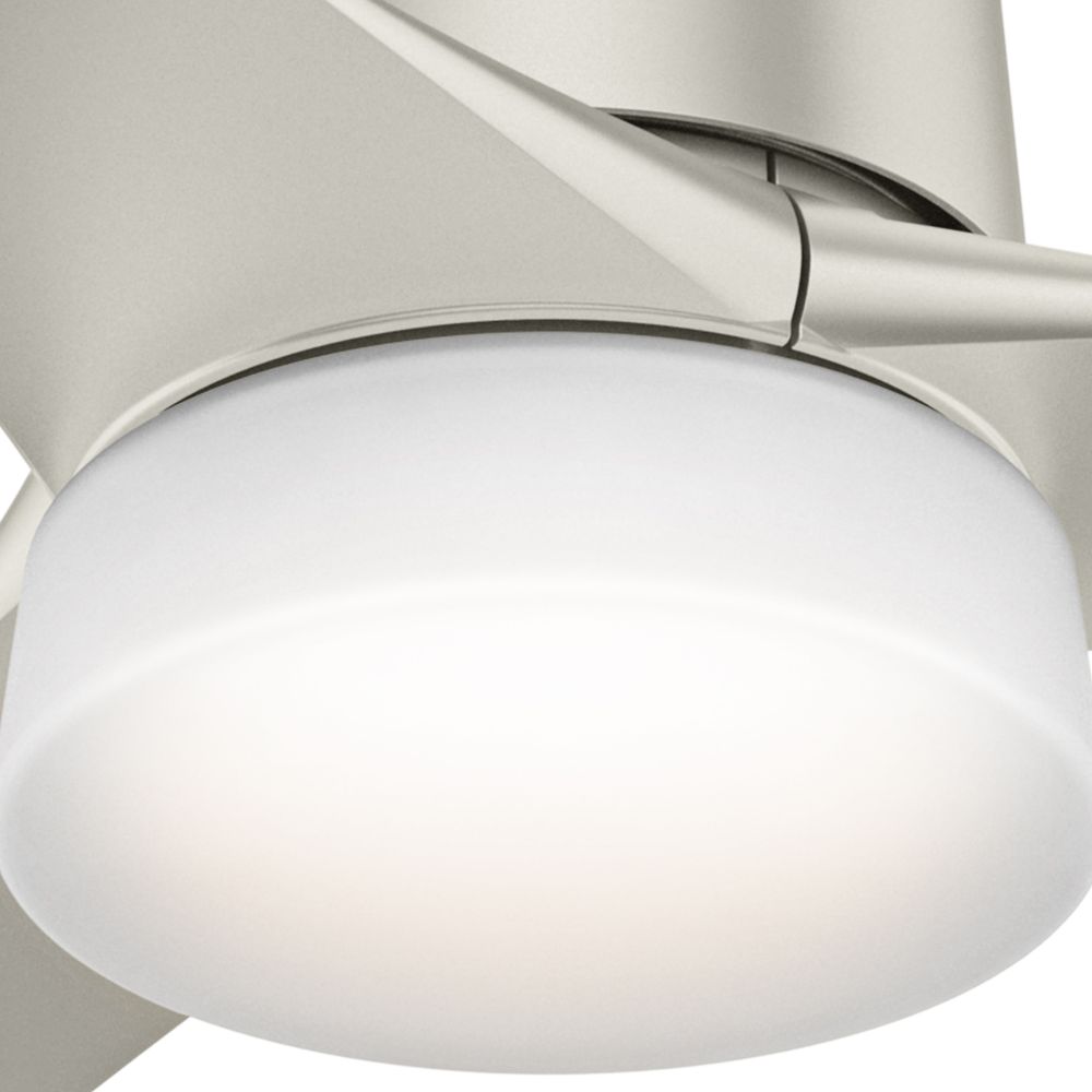 54" Hunter Symphony Matte Nickel Modern Smart Ceiling Fan with Remote ...