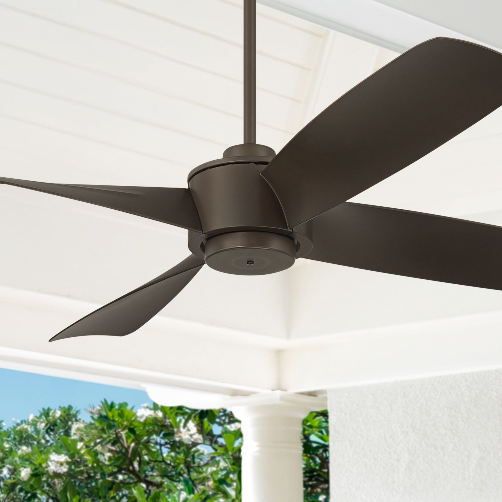 56" Casa Vieja Grand Milano Bronze Damp Ceiling Fan with Remote ...