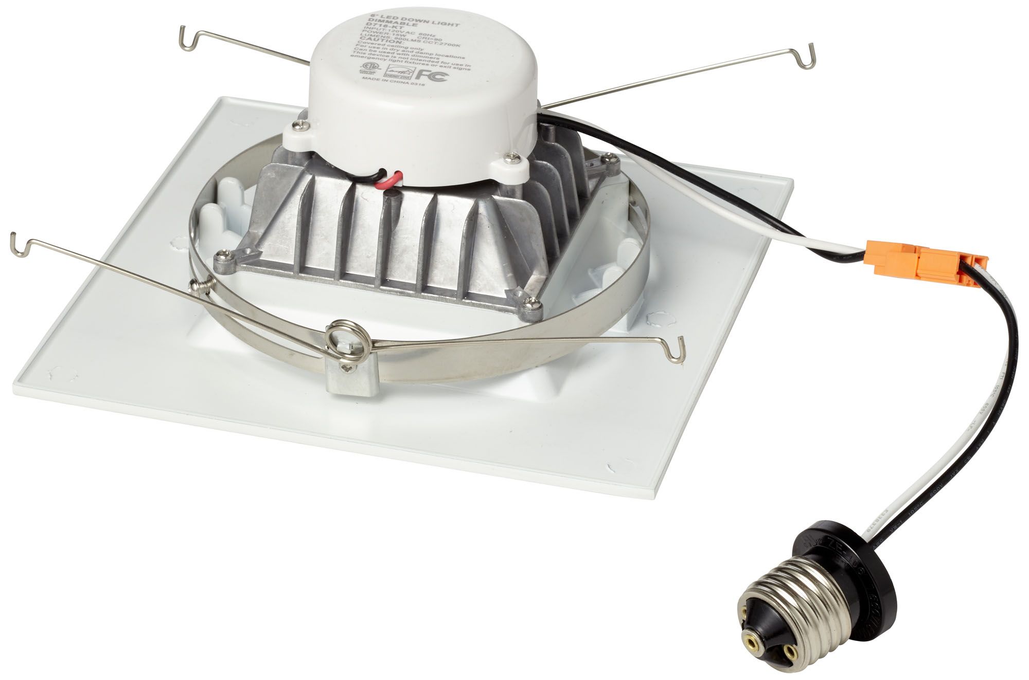 6" White Square Retrofit 15 Watt LED Recessed Light - #1R722 | Lamps Plus