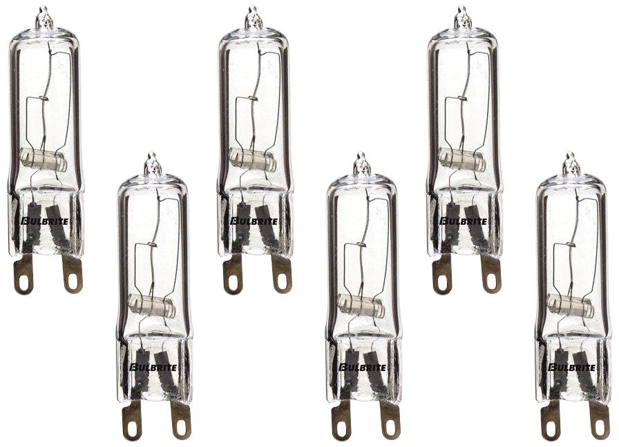 6-Pack 40 Watt Halogen G9 Clear Glass Light Bulbs - #32F73 | Lamps Plus