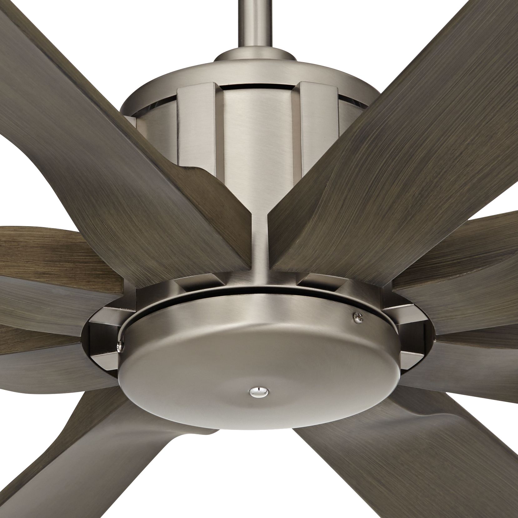 60" Possini Euro Defender Brushed Nickel Weathered Oak Ceiling Fan ...